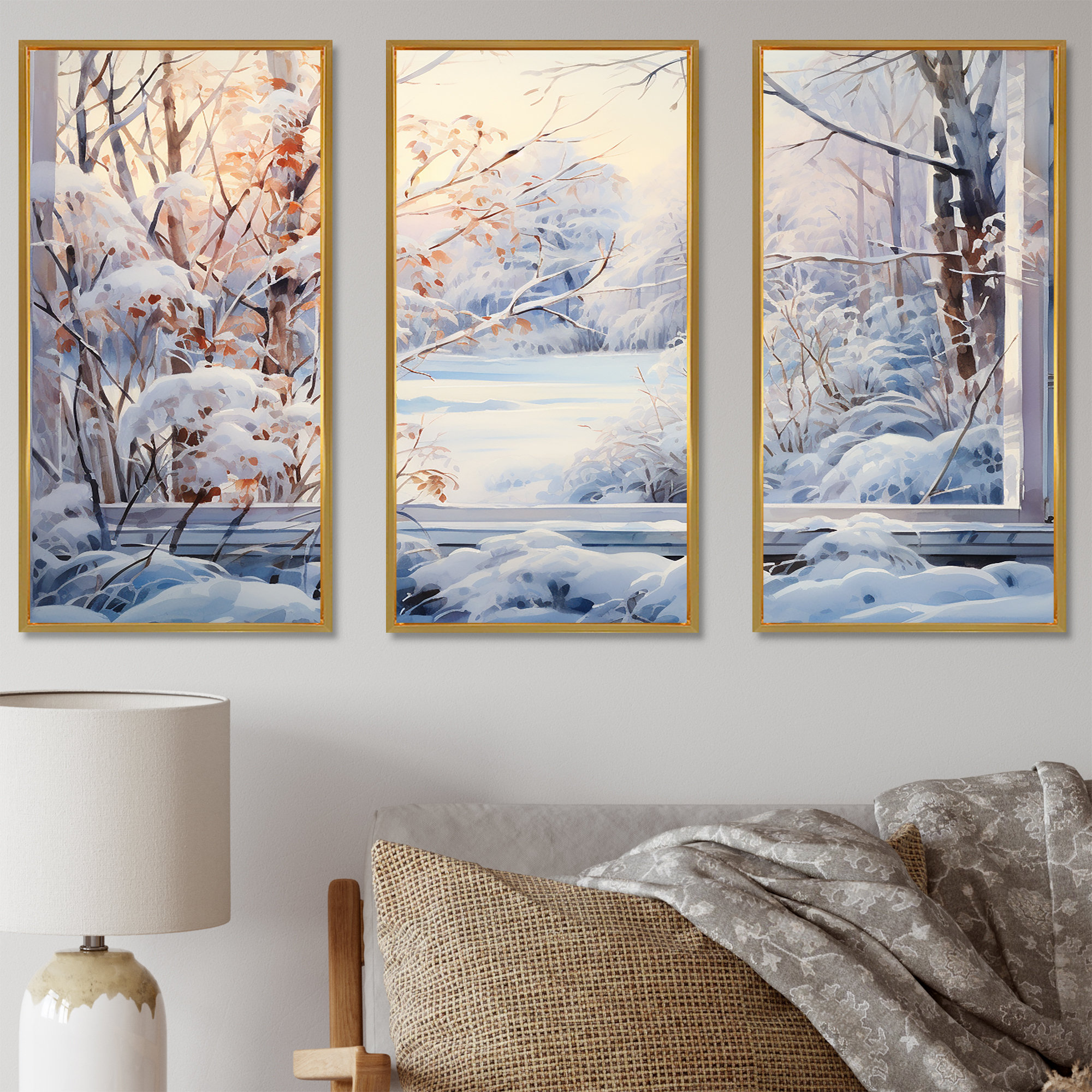 Ivy Bronx Winter River Window View III - Winter Landscape Wall Art ...