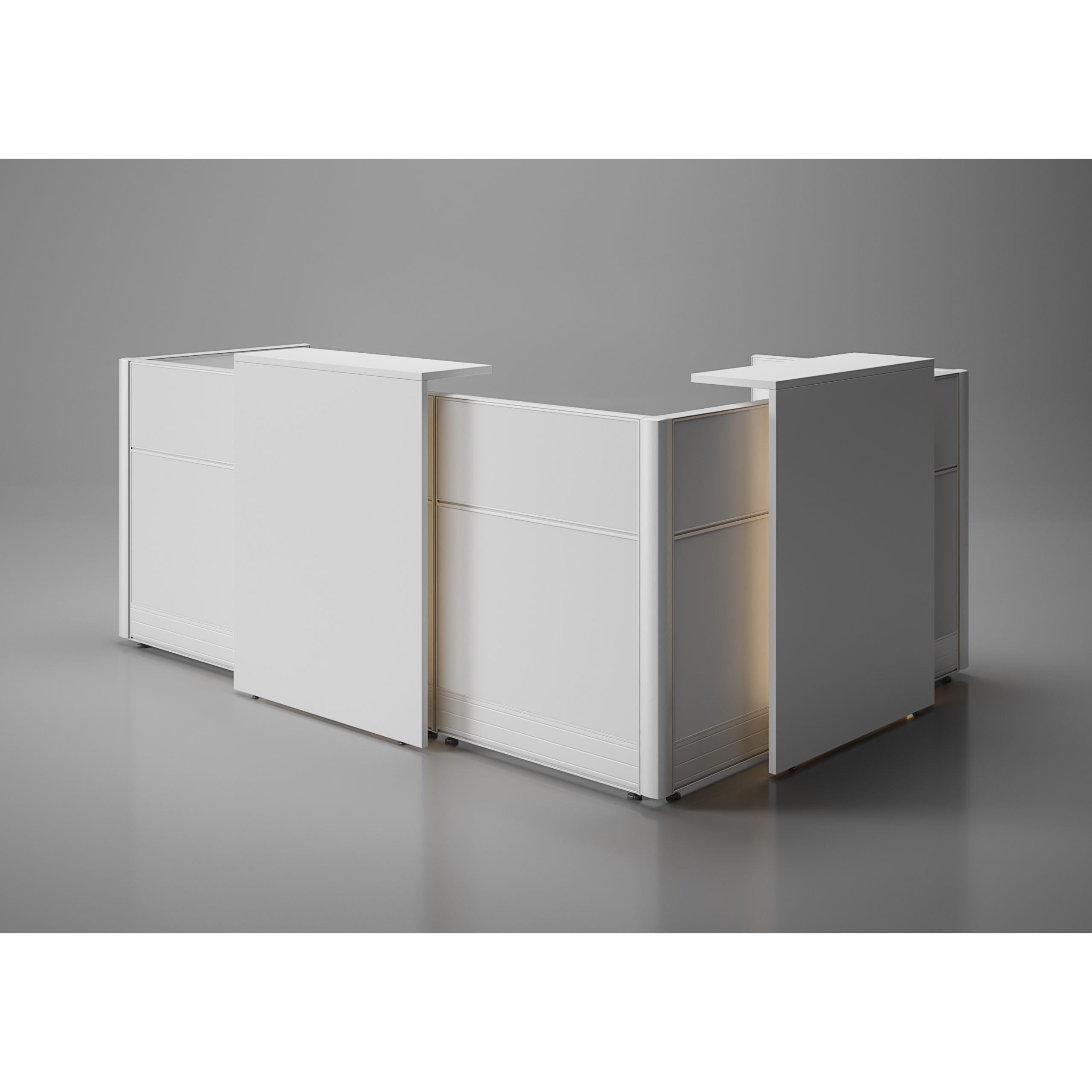 Orren Ellis Antek 2 Person L-Shape Laminate Reception Desk | Wayfair