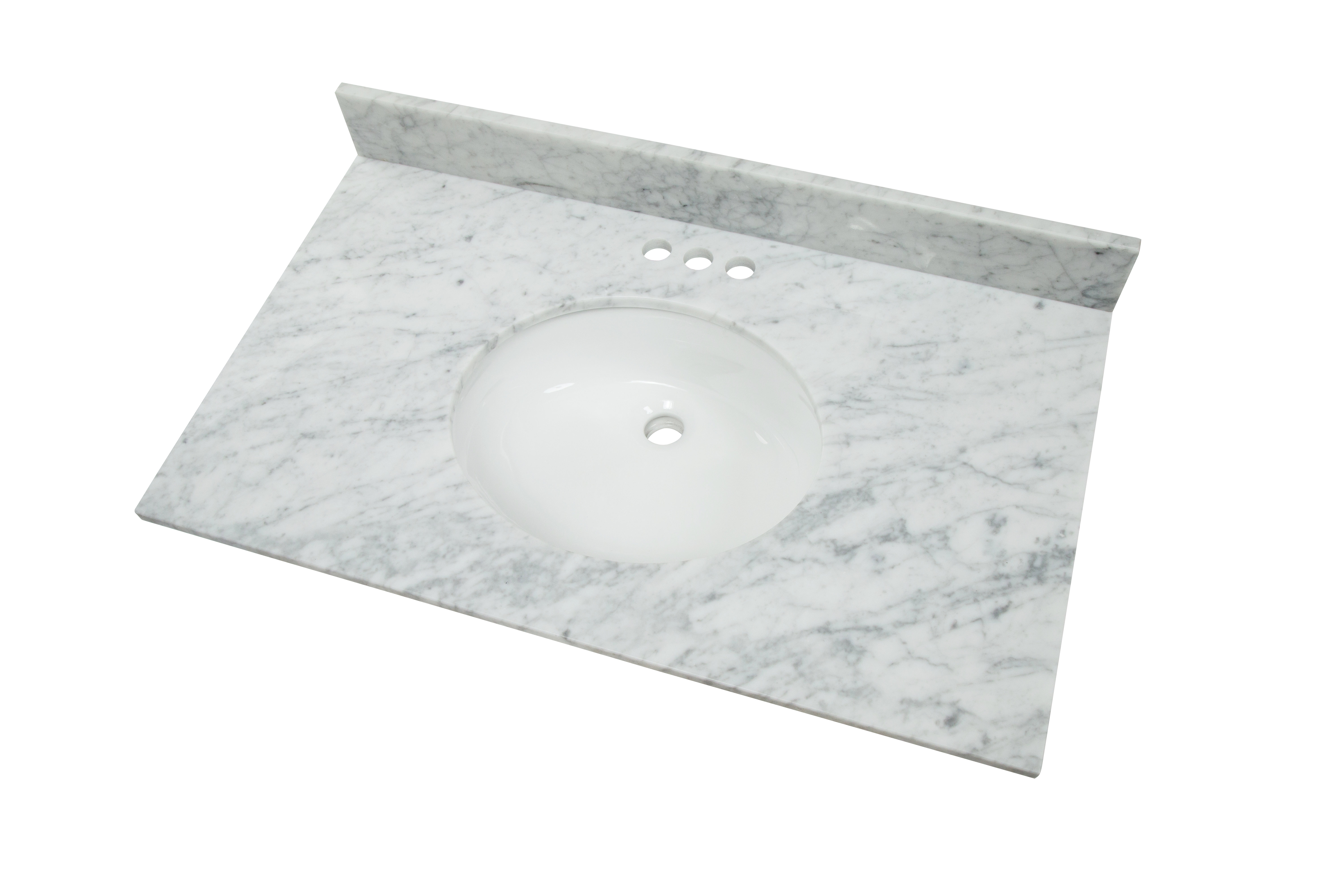 3S Stone 37" Single Bathroom Vanity Top in White with Sink | Wayfair