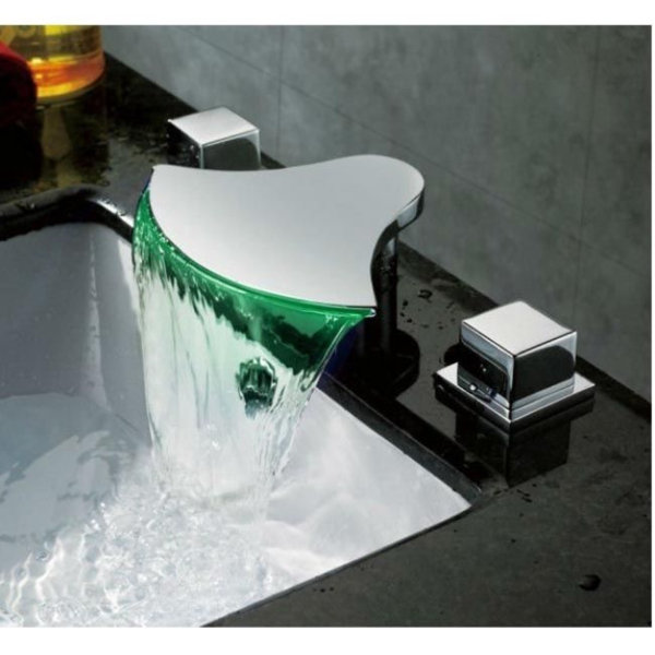 Juno Showers Juno Brass Chrome Hot and Cold Waterfall Bathroom Faucet ...