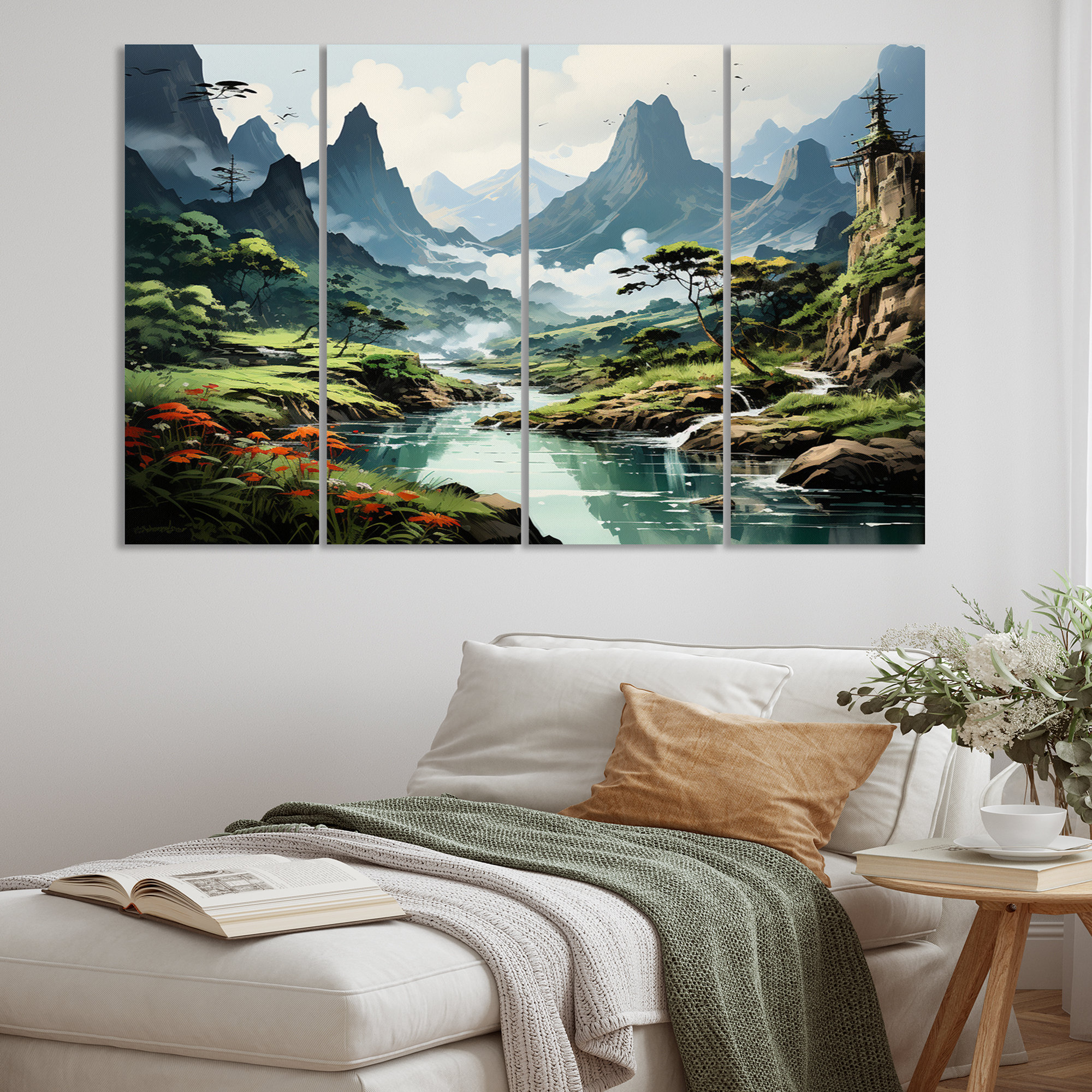 Loon Peak® " Vietnam Mountain Symphony Landscape I " 4 - Pieces ...