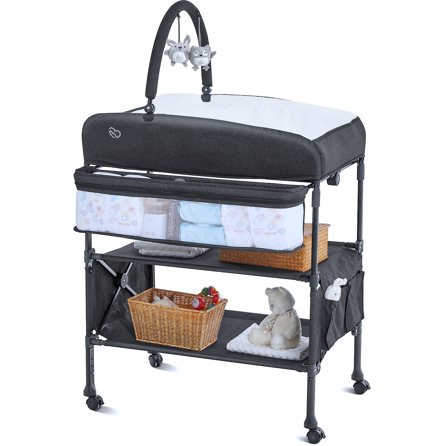Zoomie Kids Aaralynn Portable Baby Changing Table with Basket & Reviews ...
