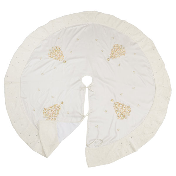 Saro Sparkling Trees Embroidered Tree Skirts | Wayfair