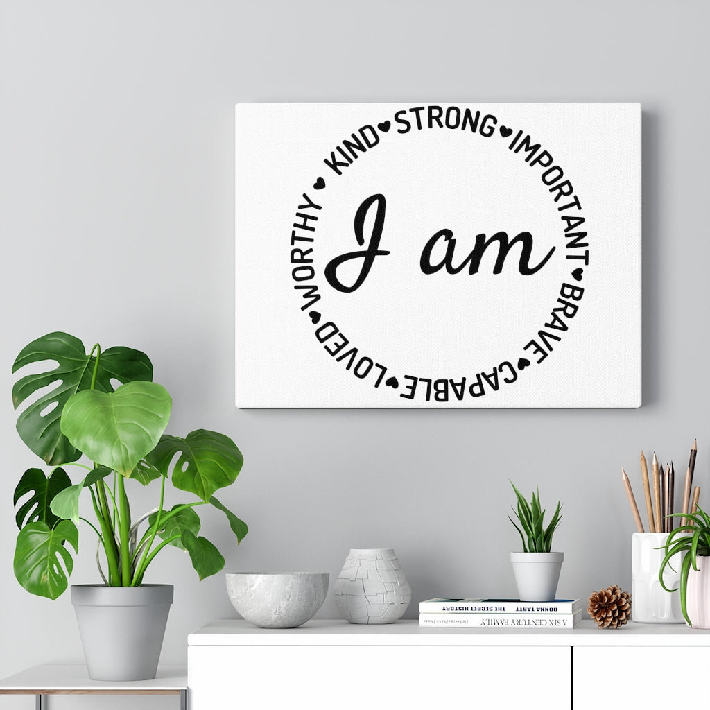 Trinx Inspirational Quote Canvas I Am Wall Art Motivational Motto ...