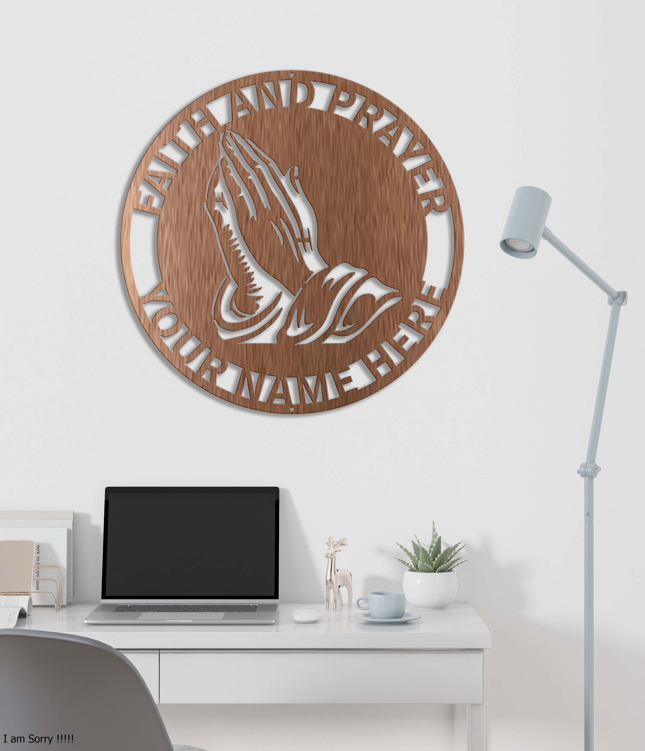 Trinx Faith & Prayer Family Steel Sign Laser Cut Powder Coated Home ...