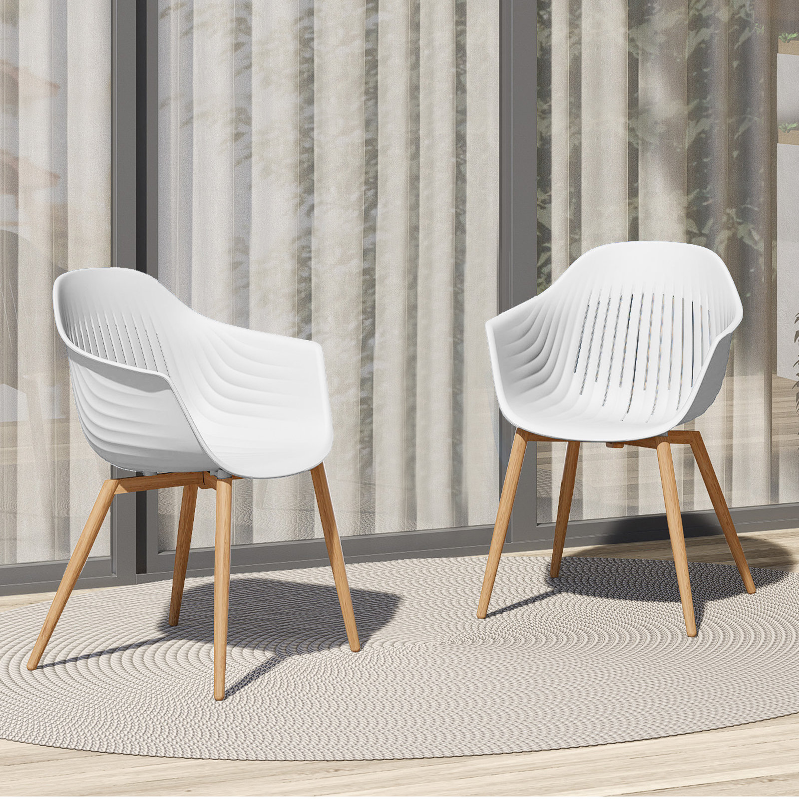 Grand Patio Blue Hug All Aluminum Detachable Plastic Dining Chairs 2 ...