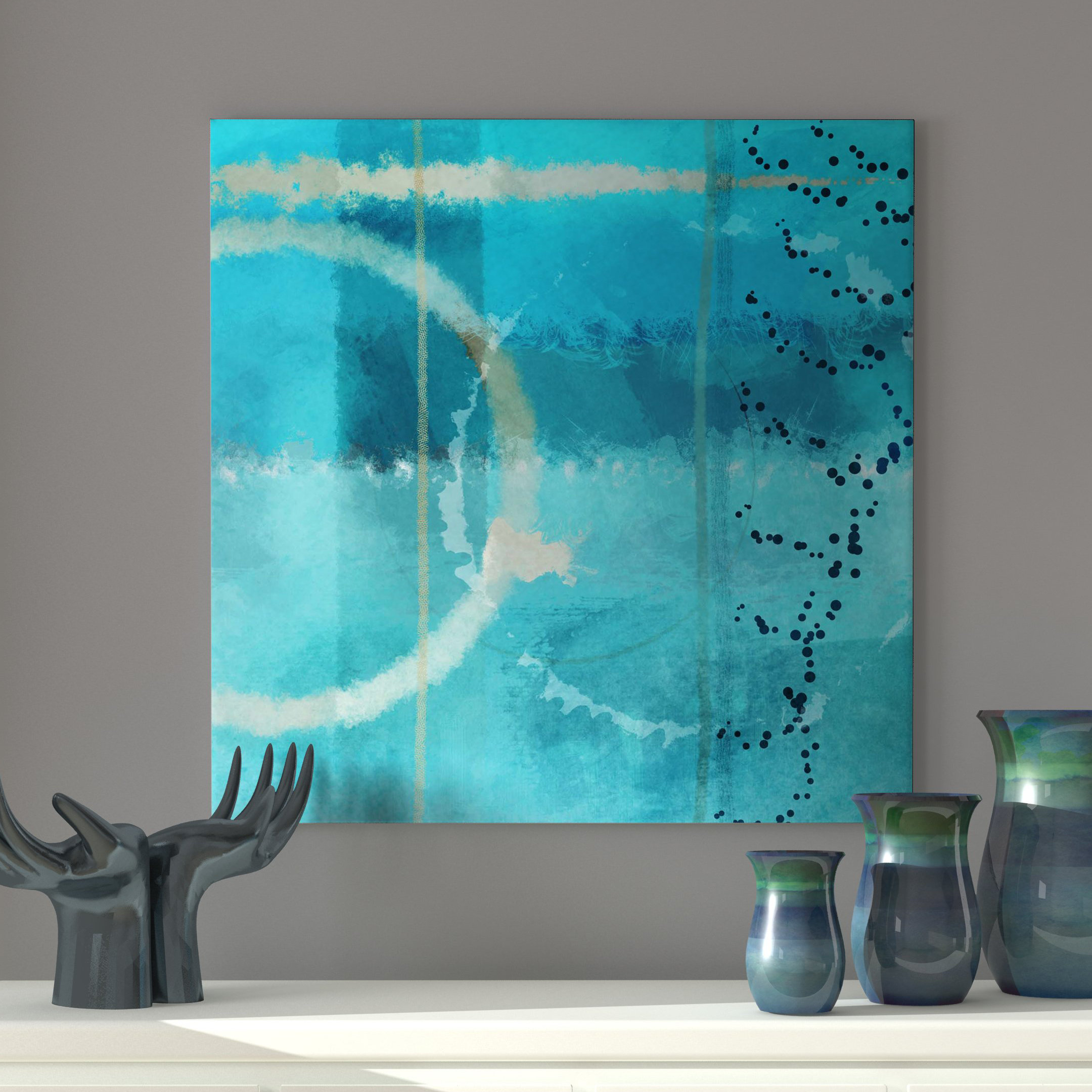 Wrought Studio™ Drool Treat - Wrapped Canvas Painting Print | Wayfair