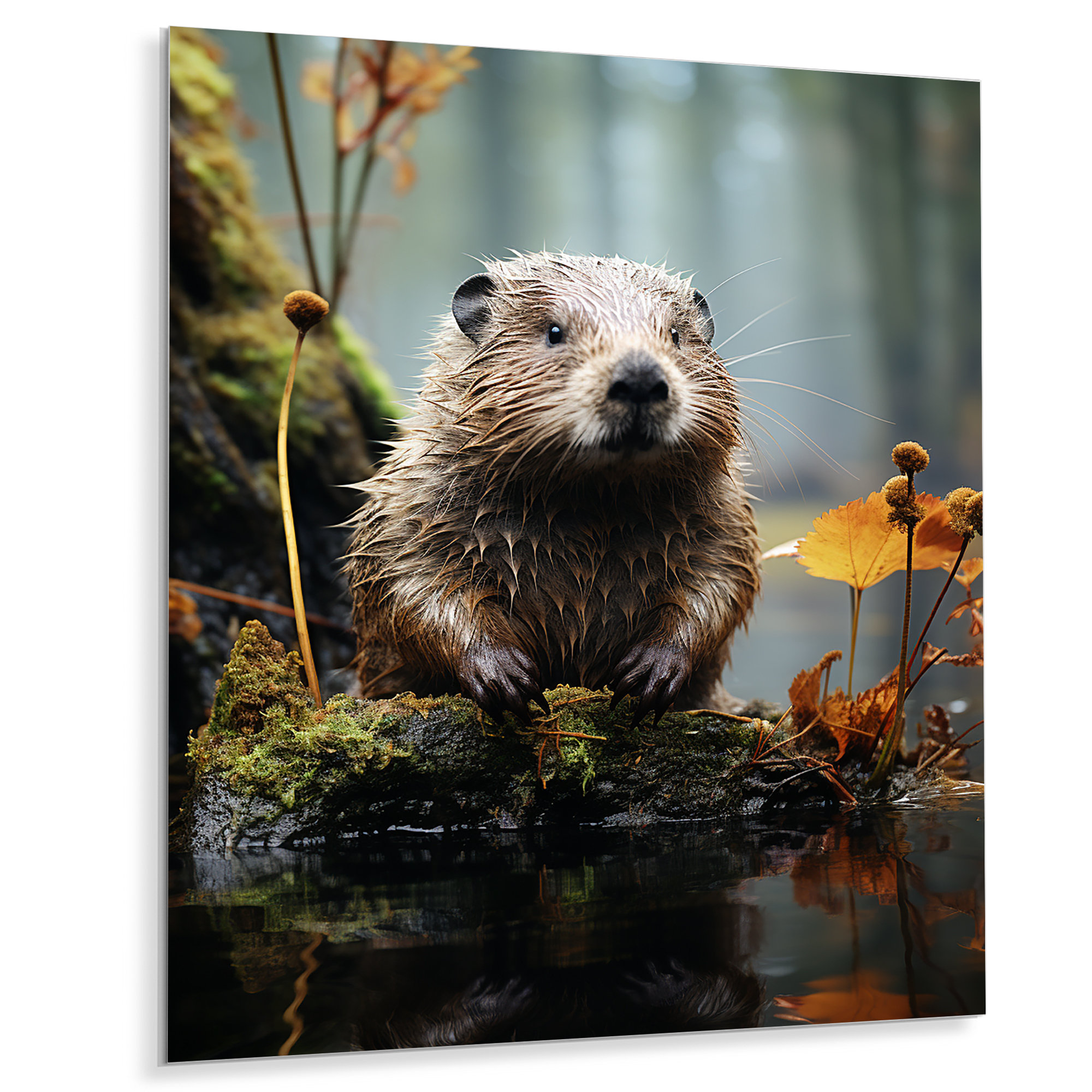 Millwood Pines Beaver Animal - Animals Metal Wall Art Living Room ...