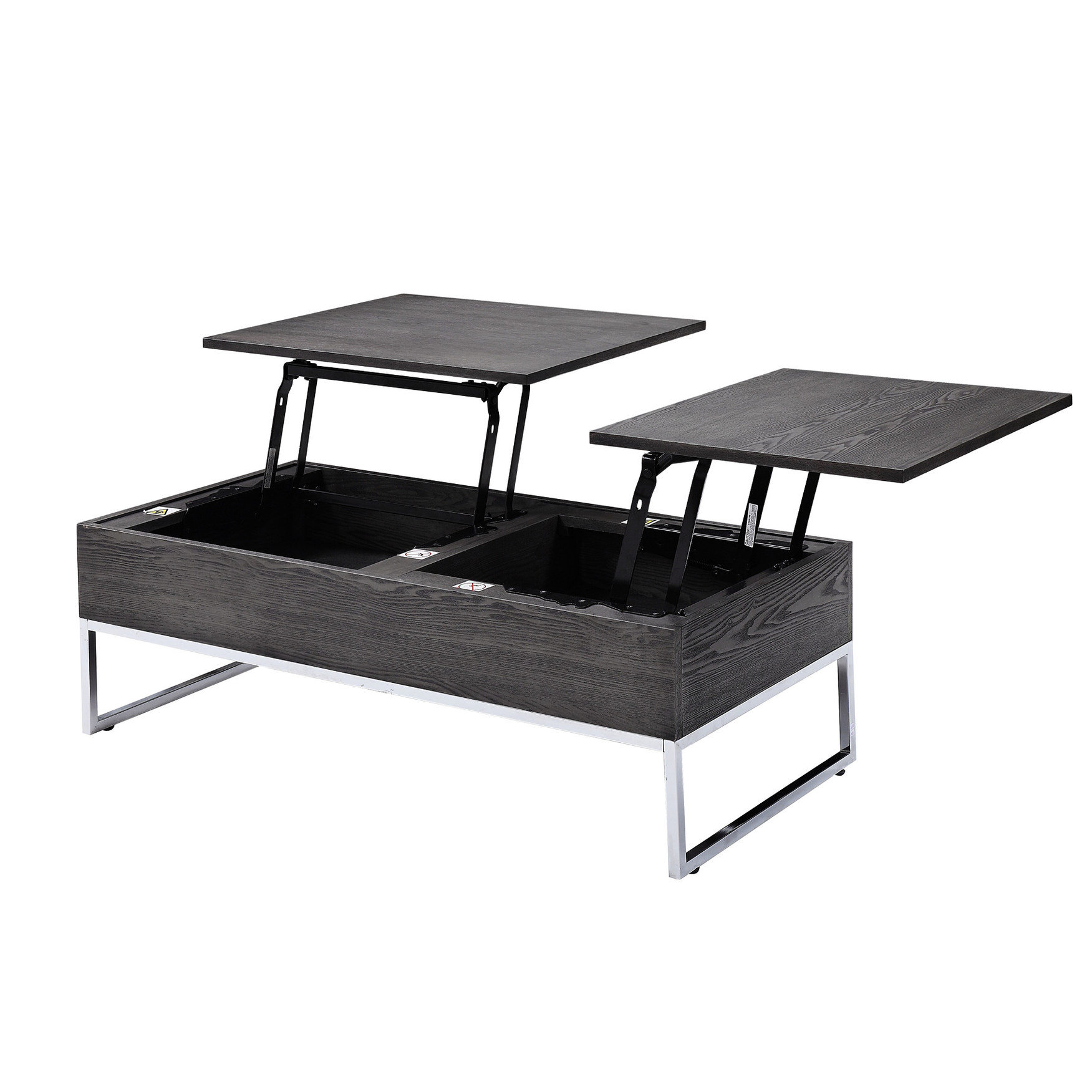 Latitude Run® Grey Oak Finish Coffee Table With Mechanism And Hidden ...