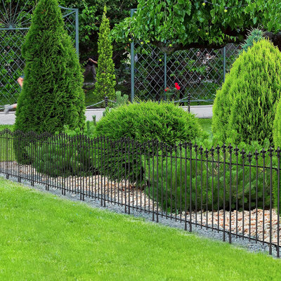 BTY 24'' H x 12.6'' W Black Metal Fence Panels Included & Reviews | Wayfair
