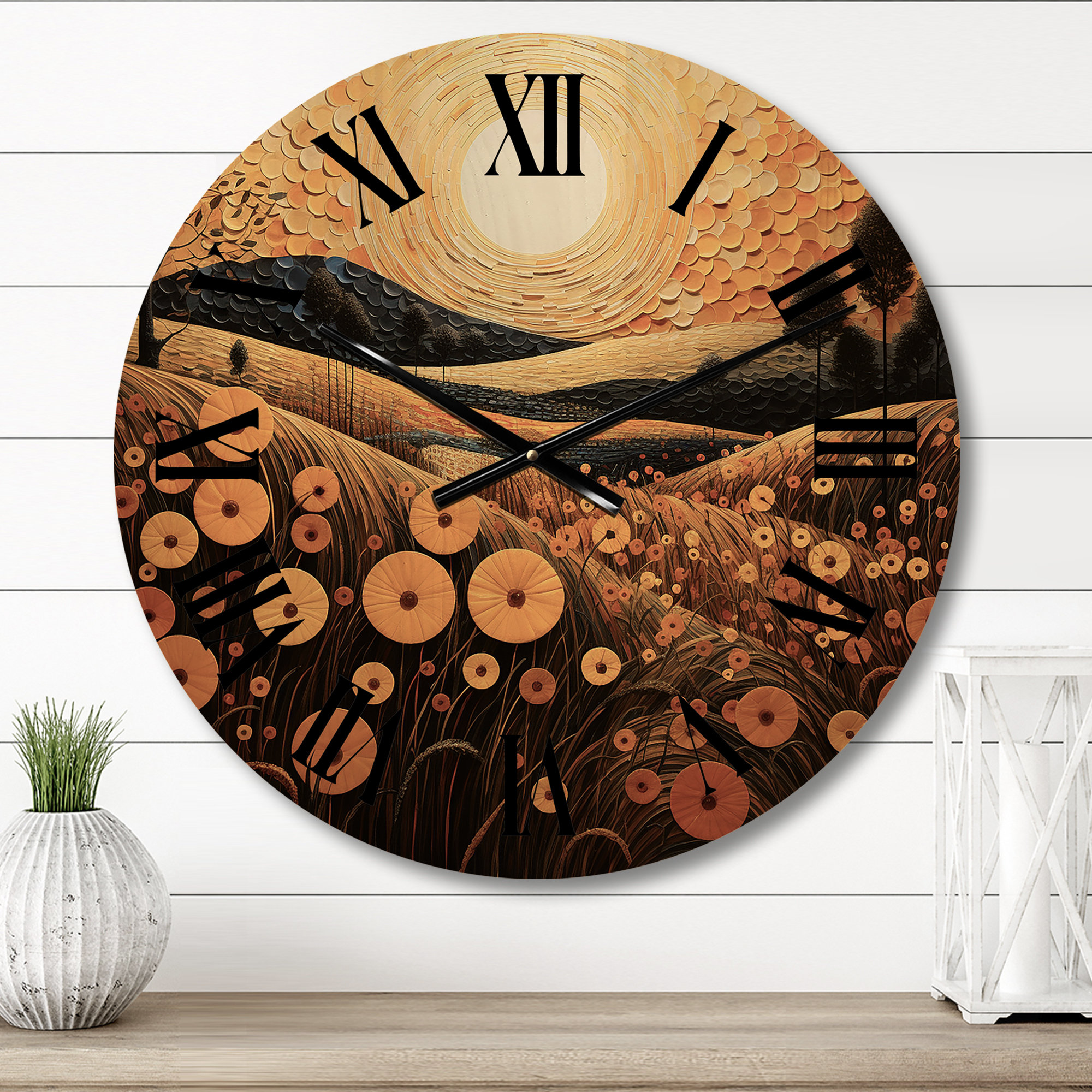 East Urban Home Farm Golden Harvest Pointillism II - Farm Oversized ...