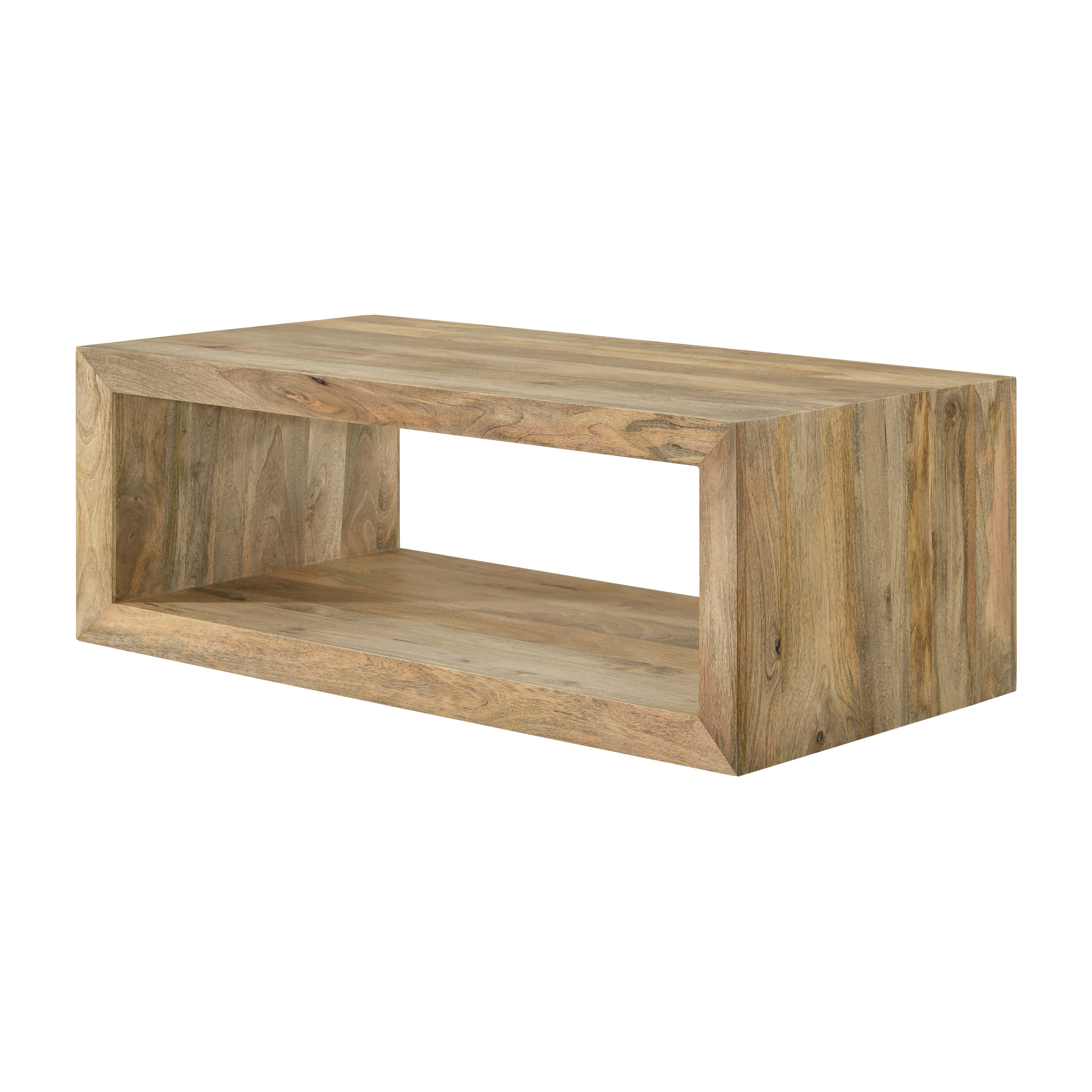Loon Peak® Graciemay Solid Wood Floor Shelf Coffee Table with Storage ...