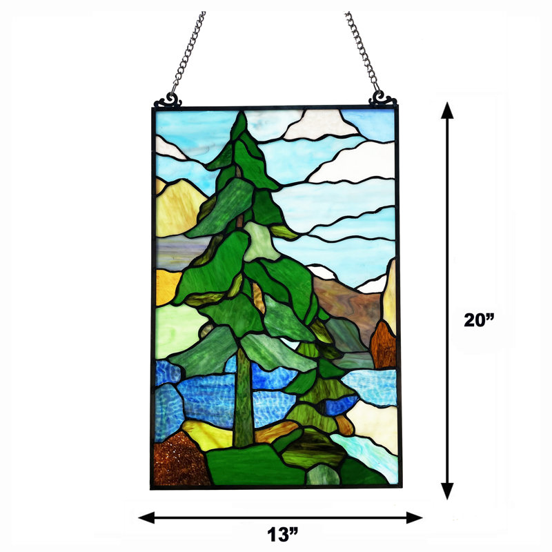 Lark Manor™ Landscape Stained Glass Window Panel & Reviews | Wayfair