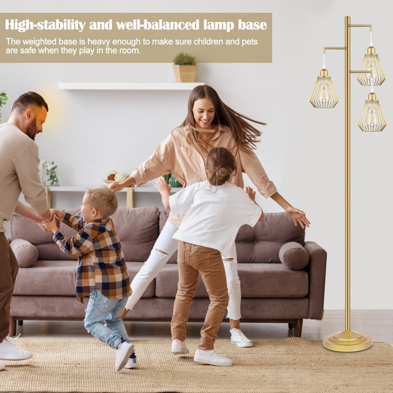 Mercer41 Romella 68'' Gold Tree Floor Lamp | Wayfair