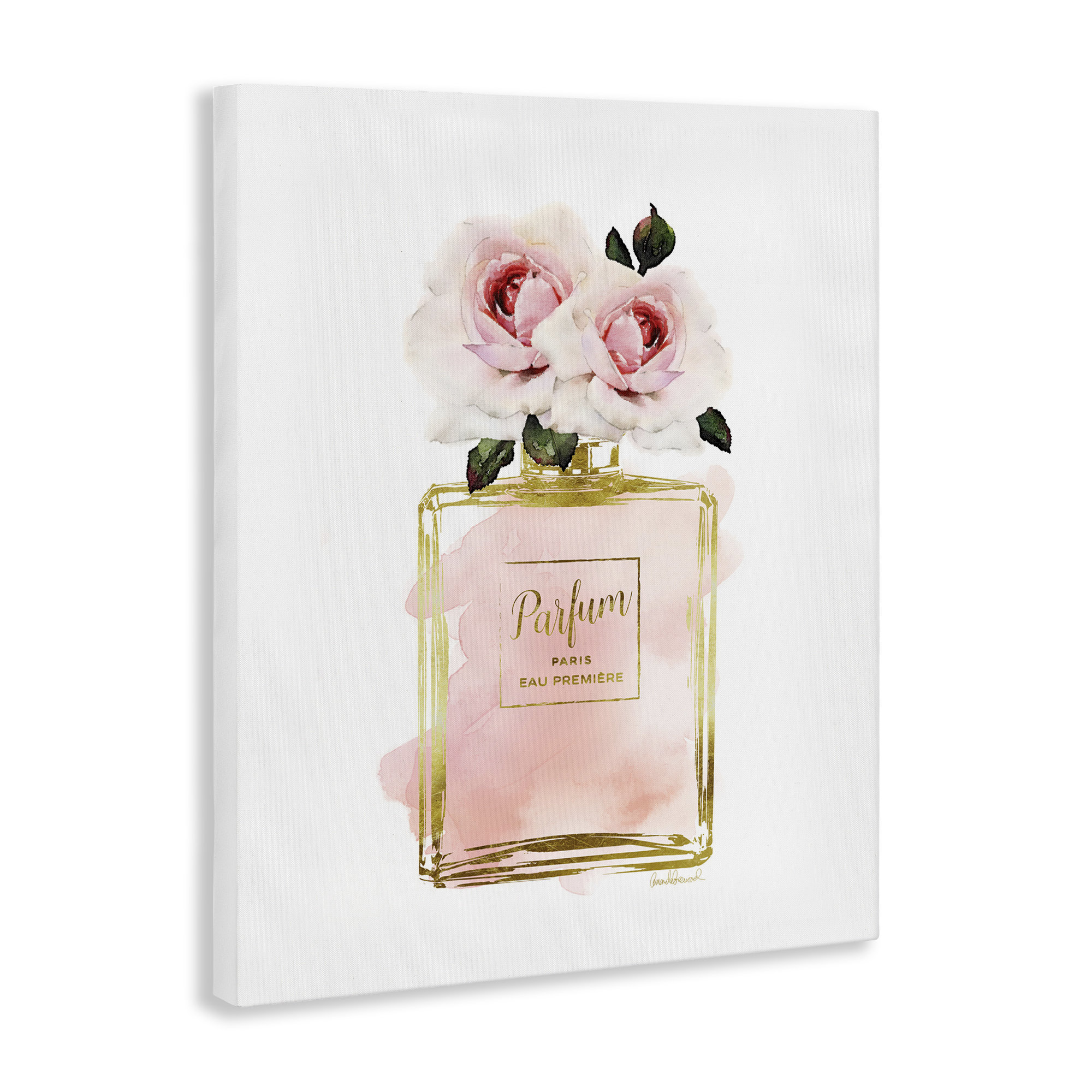 House of Hampton® White Roses & Perfume Canvas Wall Art by Amanda ...