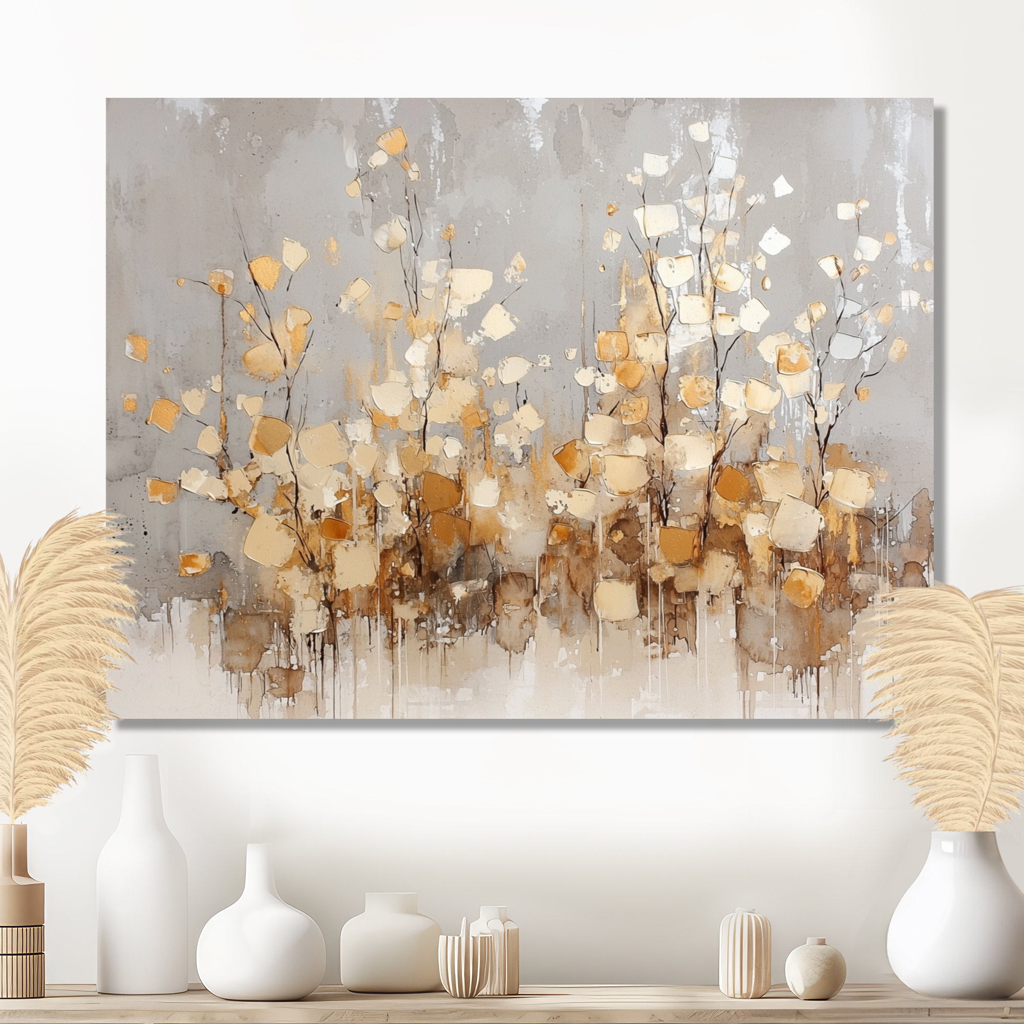 Ophelia & Co. Minimal Golden Trees Horizon - Tree Metal Wall Decor ...