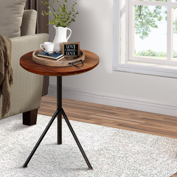 17 Stories Solid Wood 3 Legs End Table | Wayfair