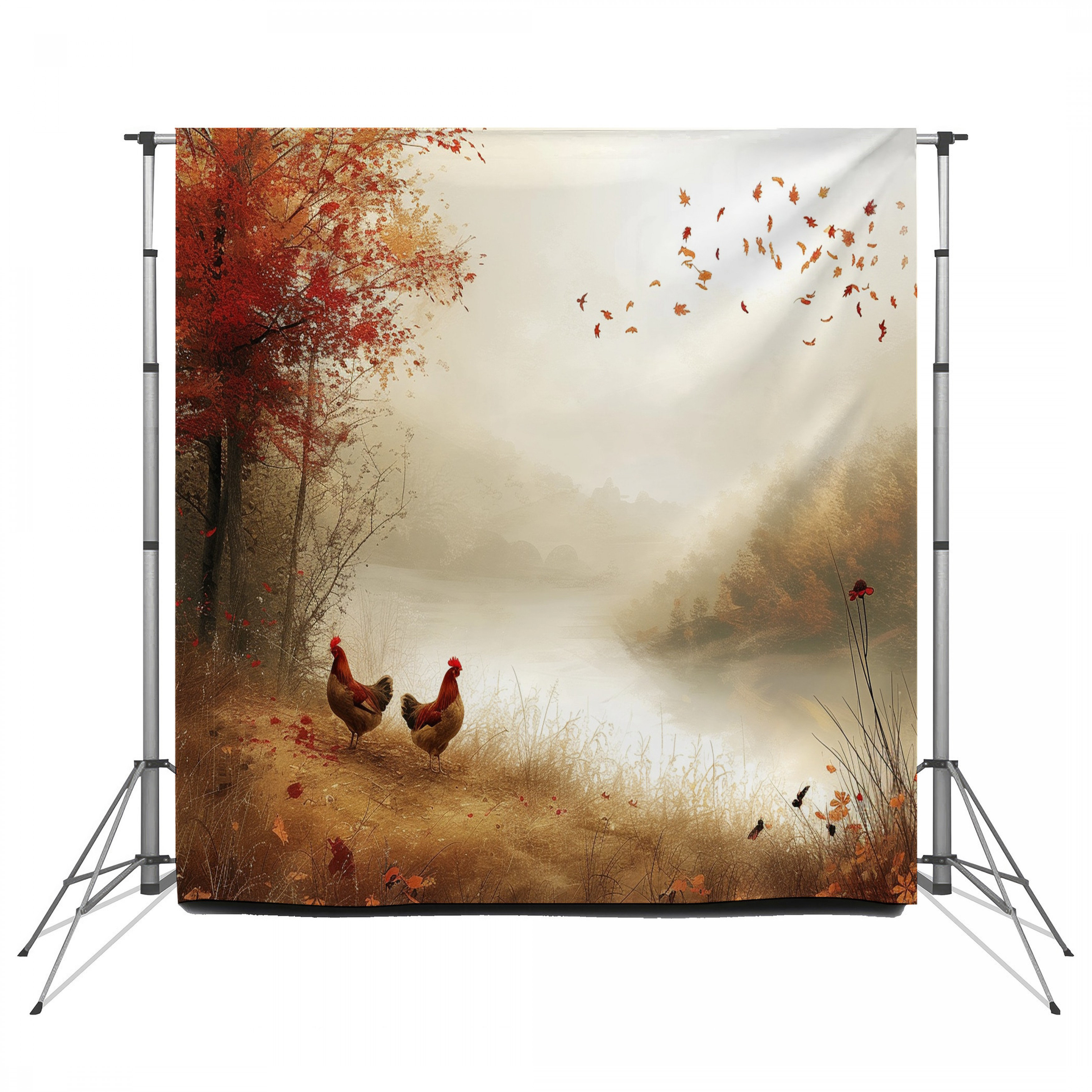 VisionDecor Chickens Backdrop Farm Life Large Rustic Photo Backdrop ...