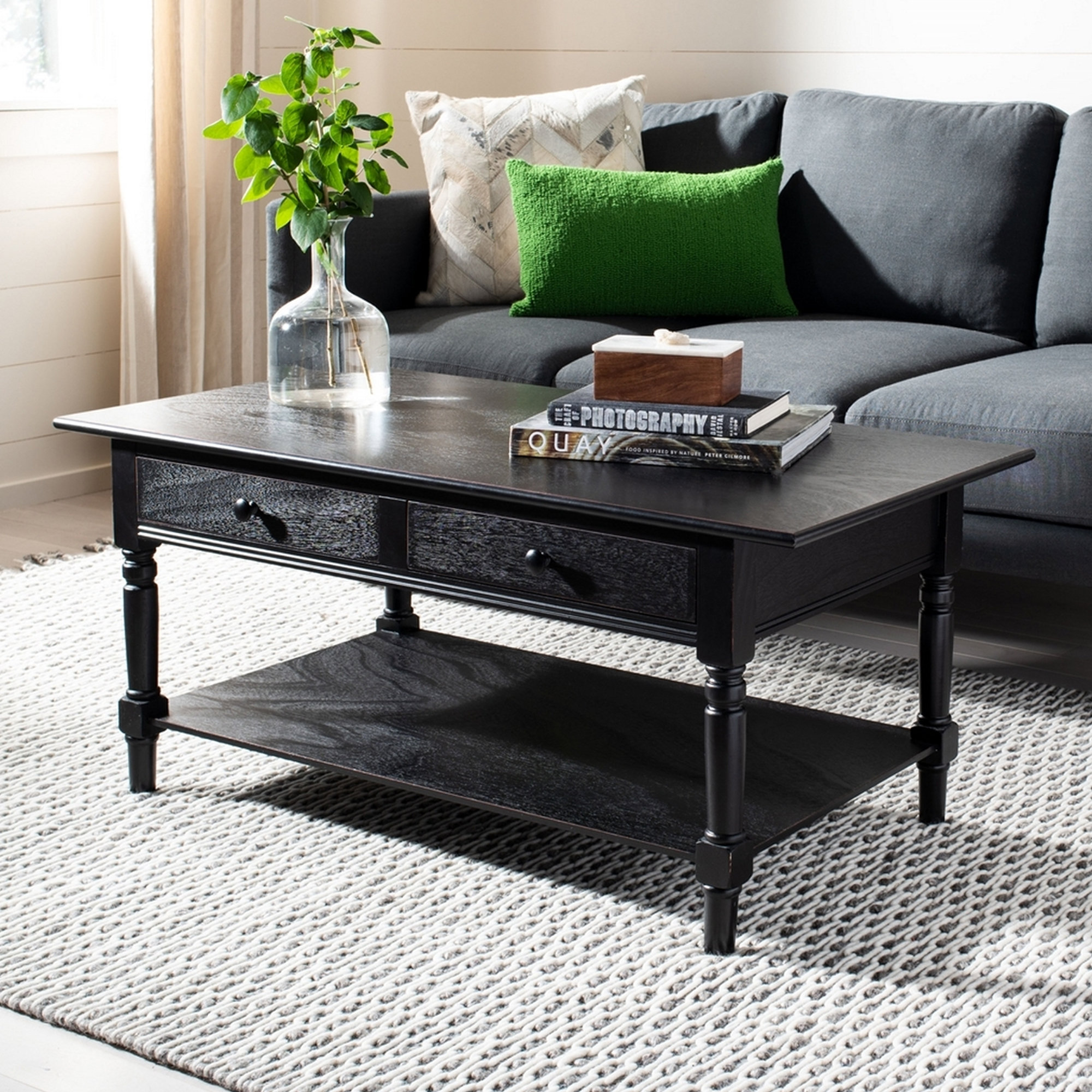 Alcott Hill® Barrasso 2 Drawer Coffee Table | Wayfair
