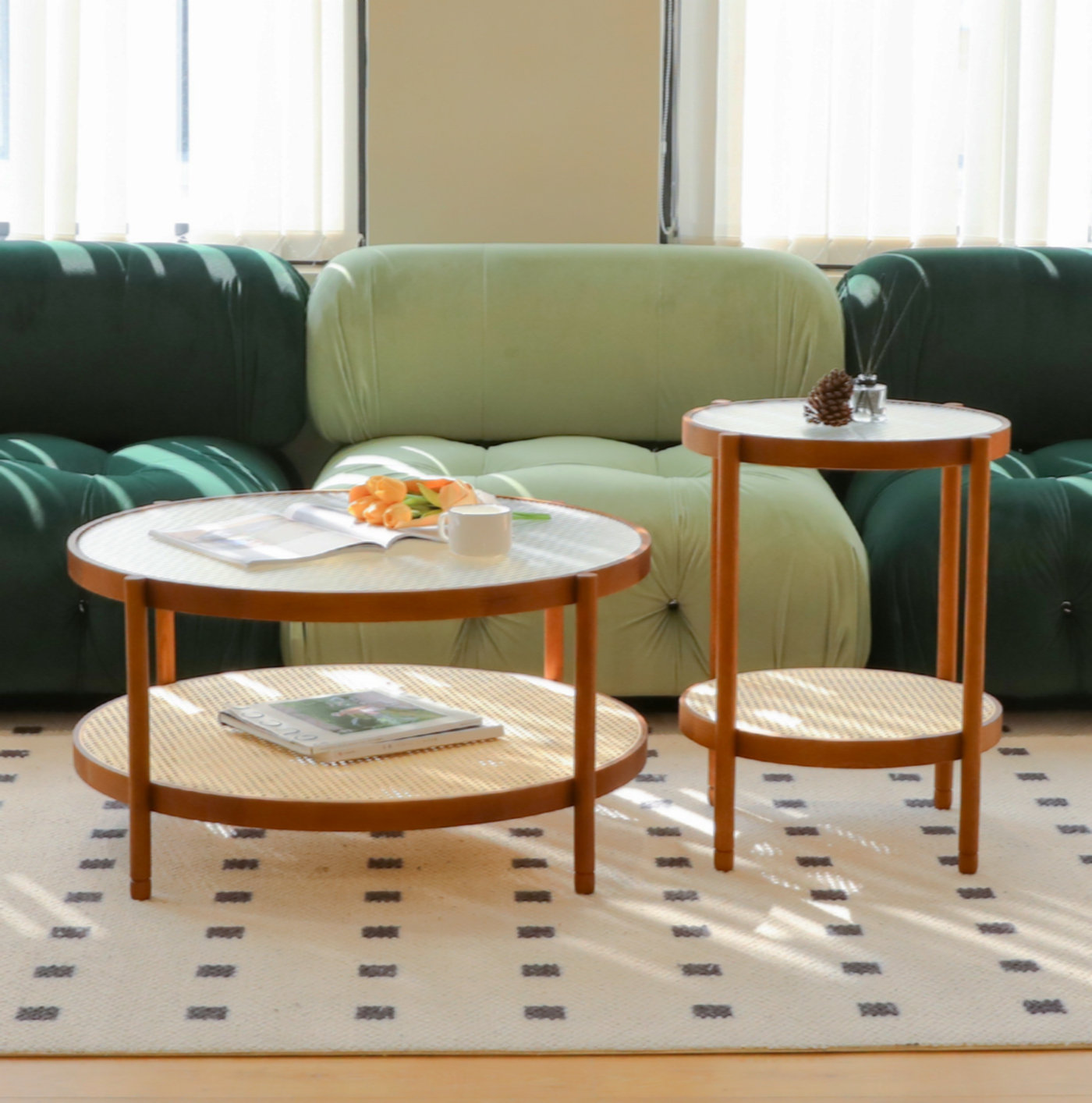 Bay Isle Home™ Brijin Modern Farmhouse Living Room Coffee Table Set ...