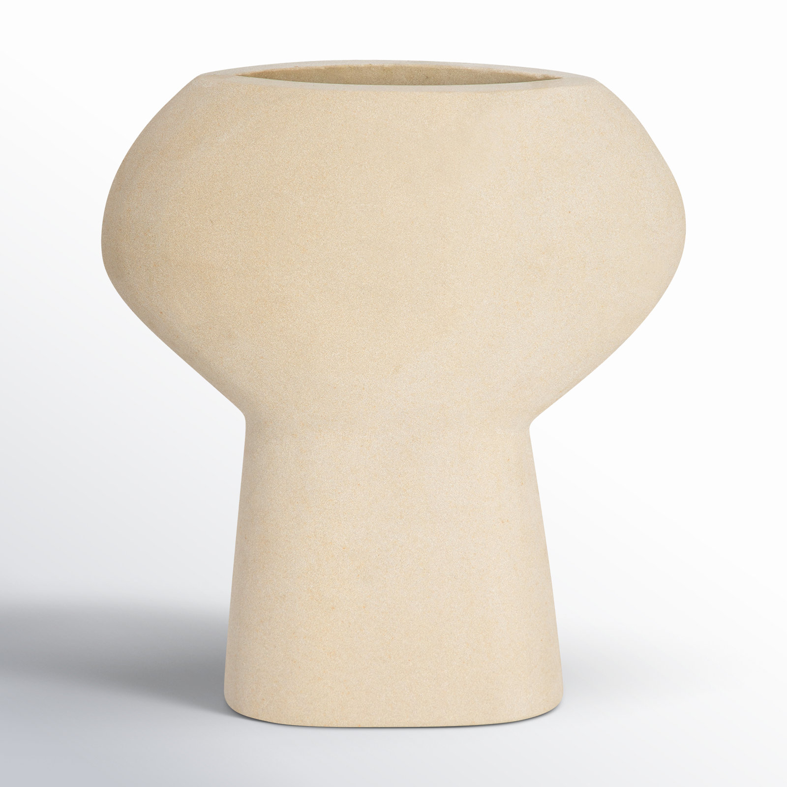 Joss & Main Stone Textured Natural Round Bulbous Vase | Wayfair