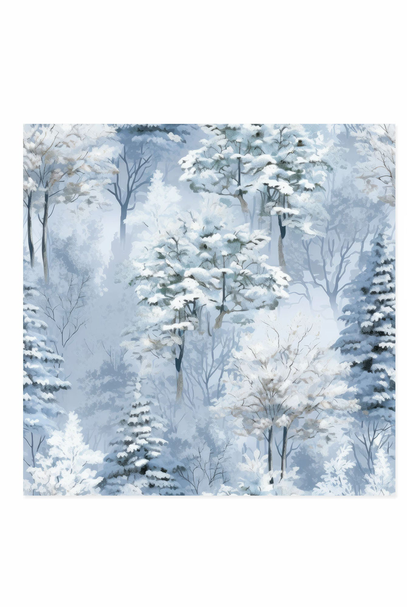 The Holiday Aisle® Holiday Blue Winter Forest Trees IV Modern Unframed ...
