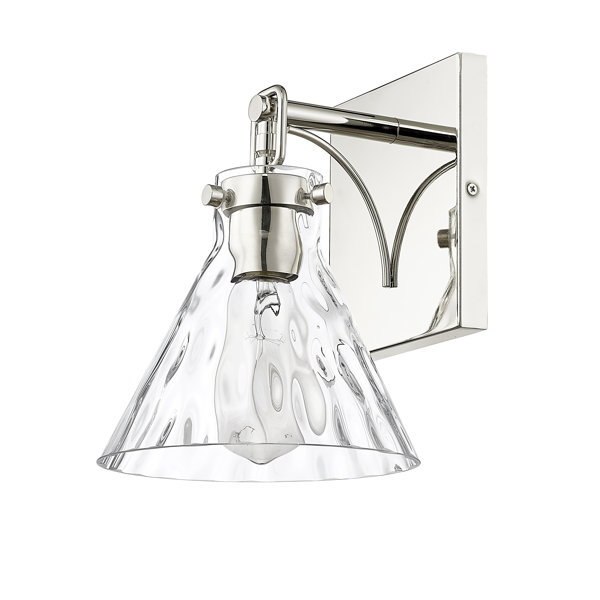Breakwater Bay Aafiya 9.25" Tall Steel Armed Sconce with Water Glass ...