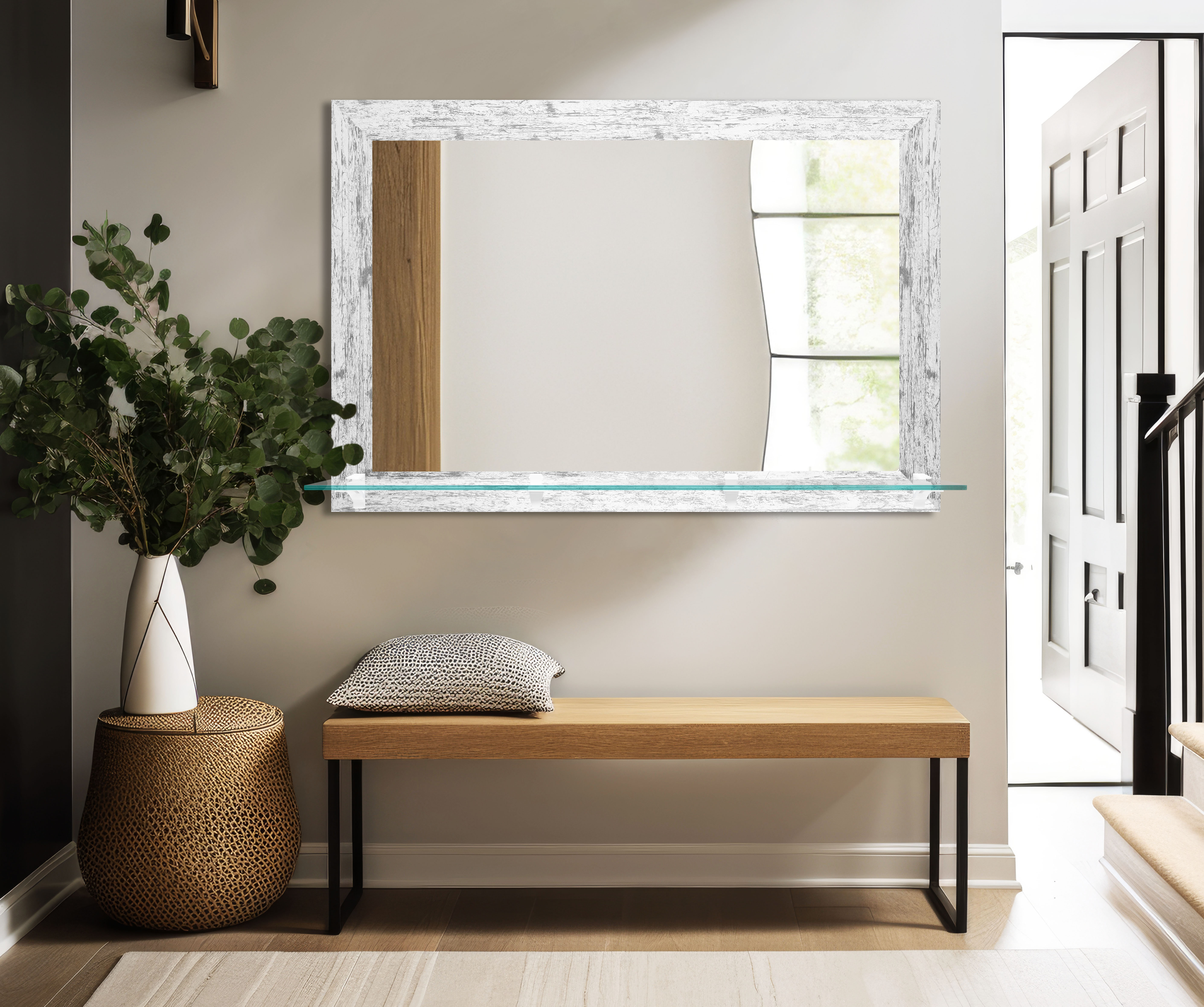 Gracie Oaks Rosley Rectangle Manufactured Wood Wall Mirror | Wayfair