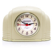 Crosley Analog Quartz Tabletop Clock with Alarm in Off-White | Wayfair