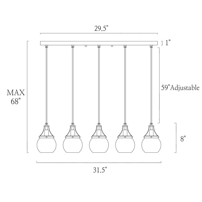 Mercer41 Loram 5 - Light Gold/Black Pendant & Reviews | Wayfair