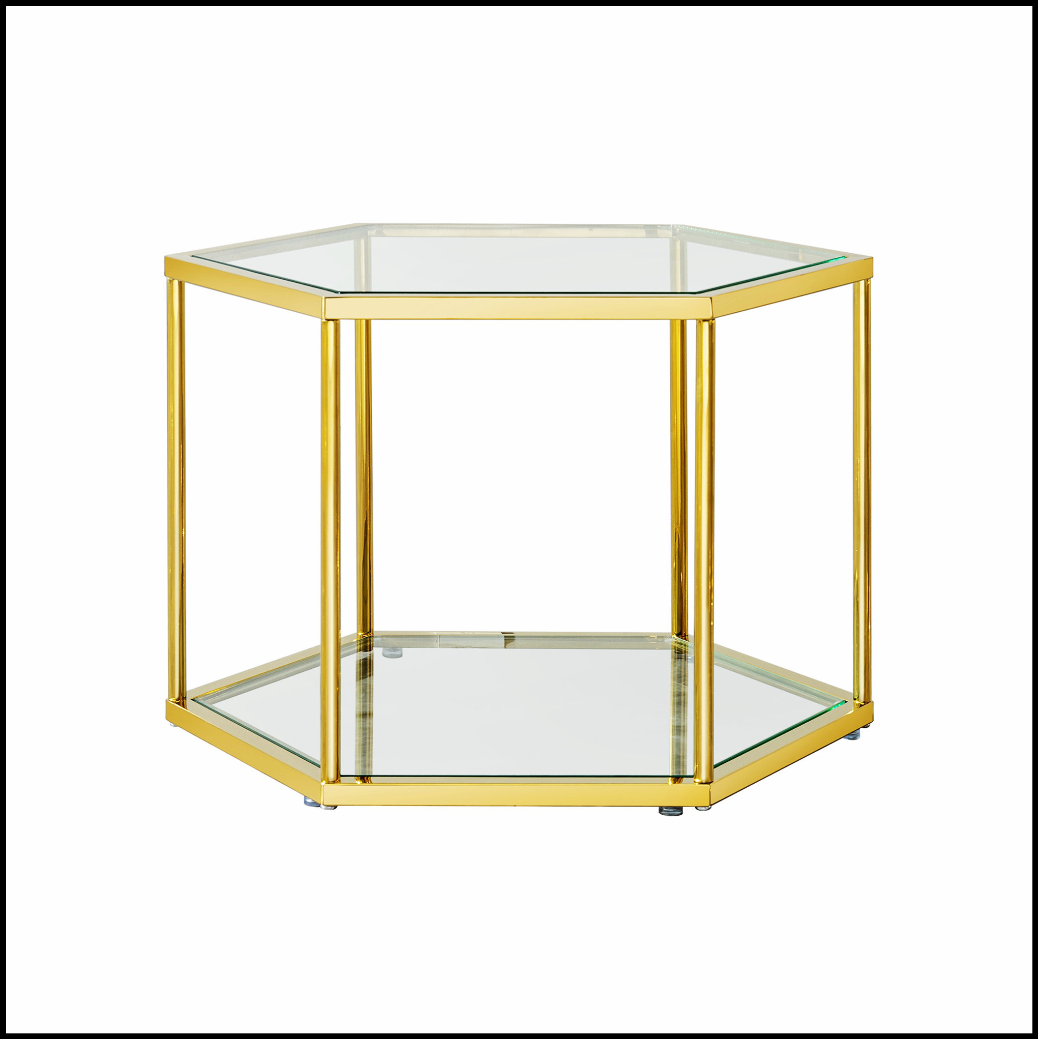 Mercer41 Modern Double-Layer Tempered Glass Small Coffee Table, Stylish ...