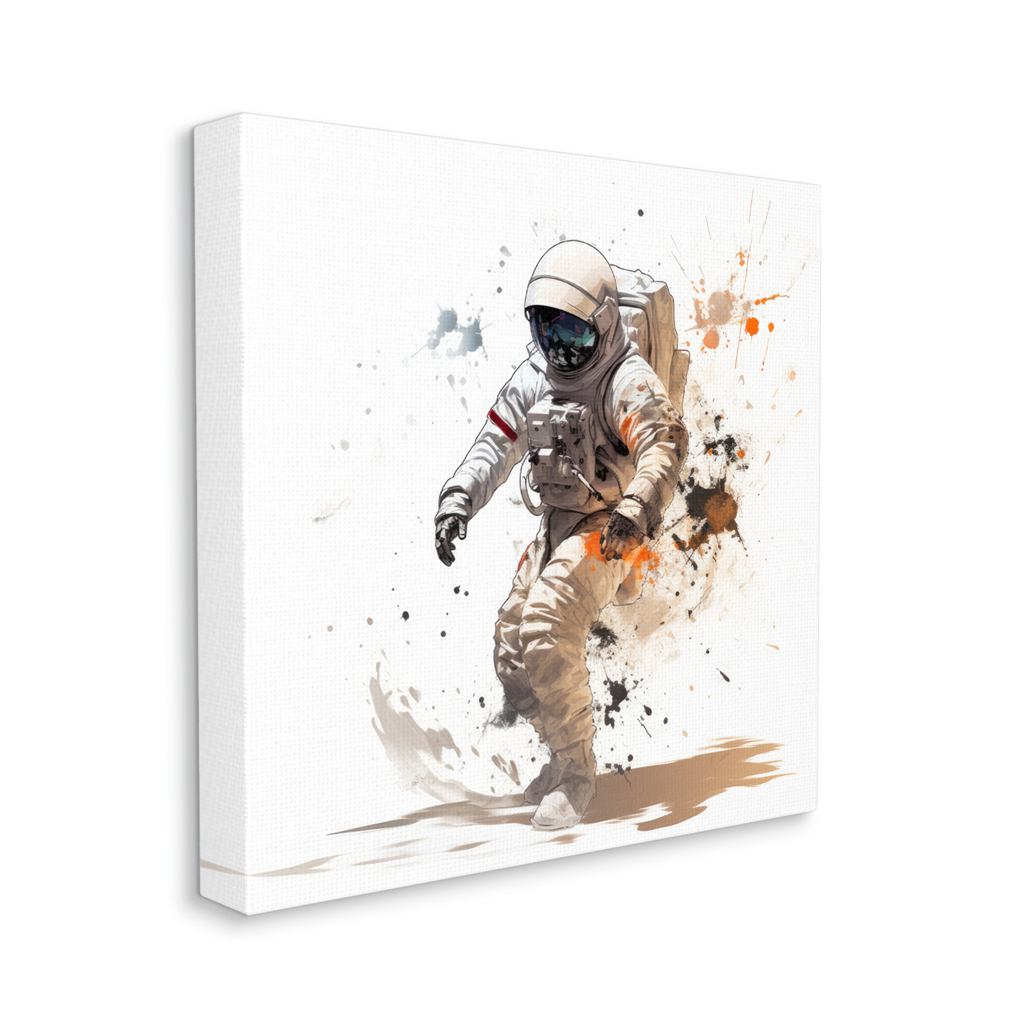 Trinx Astronaut with Modern Splash Canvas Wall Art by Lazar Studio ...