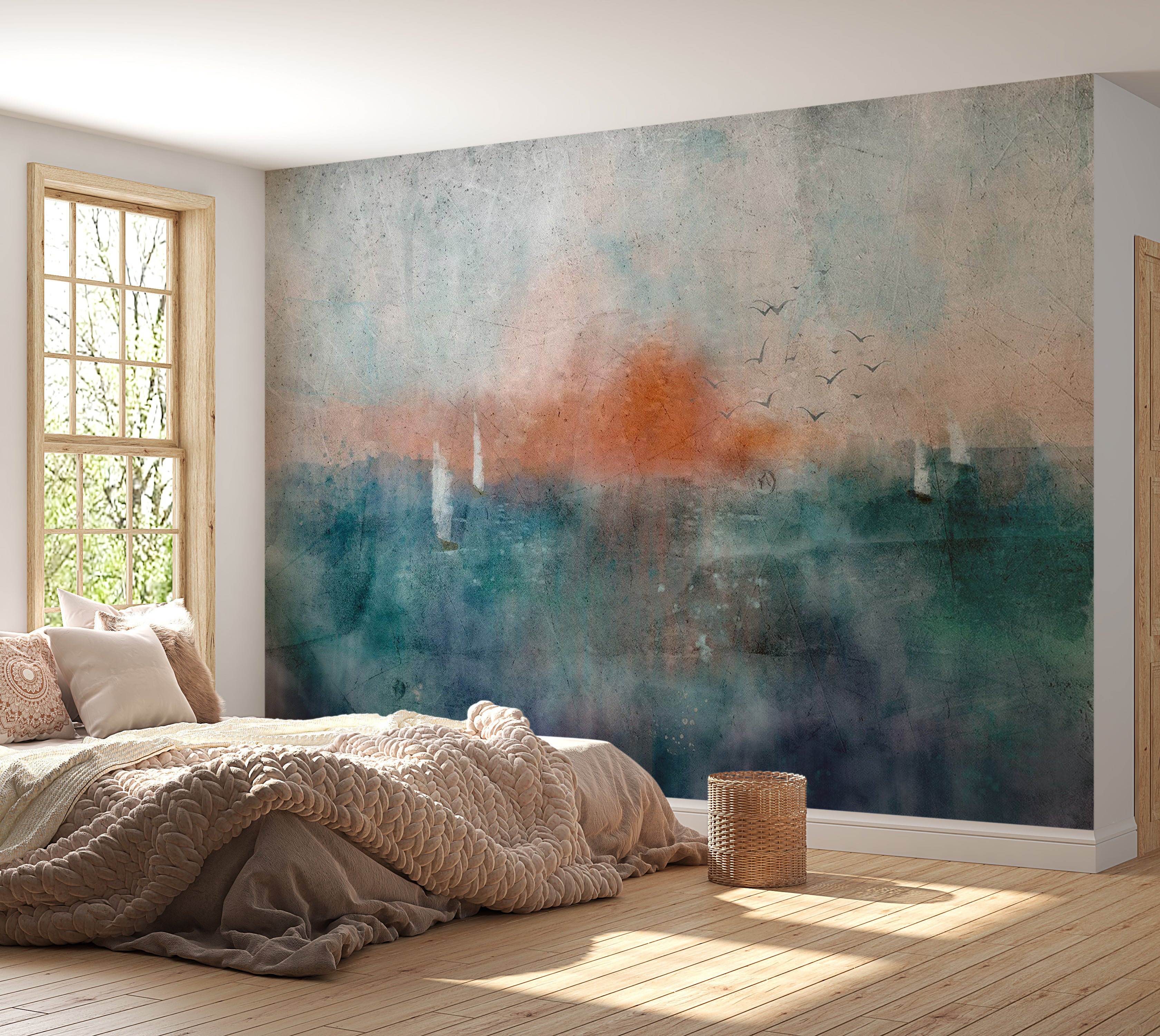 Orren Ellis Landscape Wallpaper Wall Mural - Sunny Relief | Wayfair