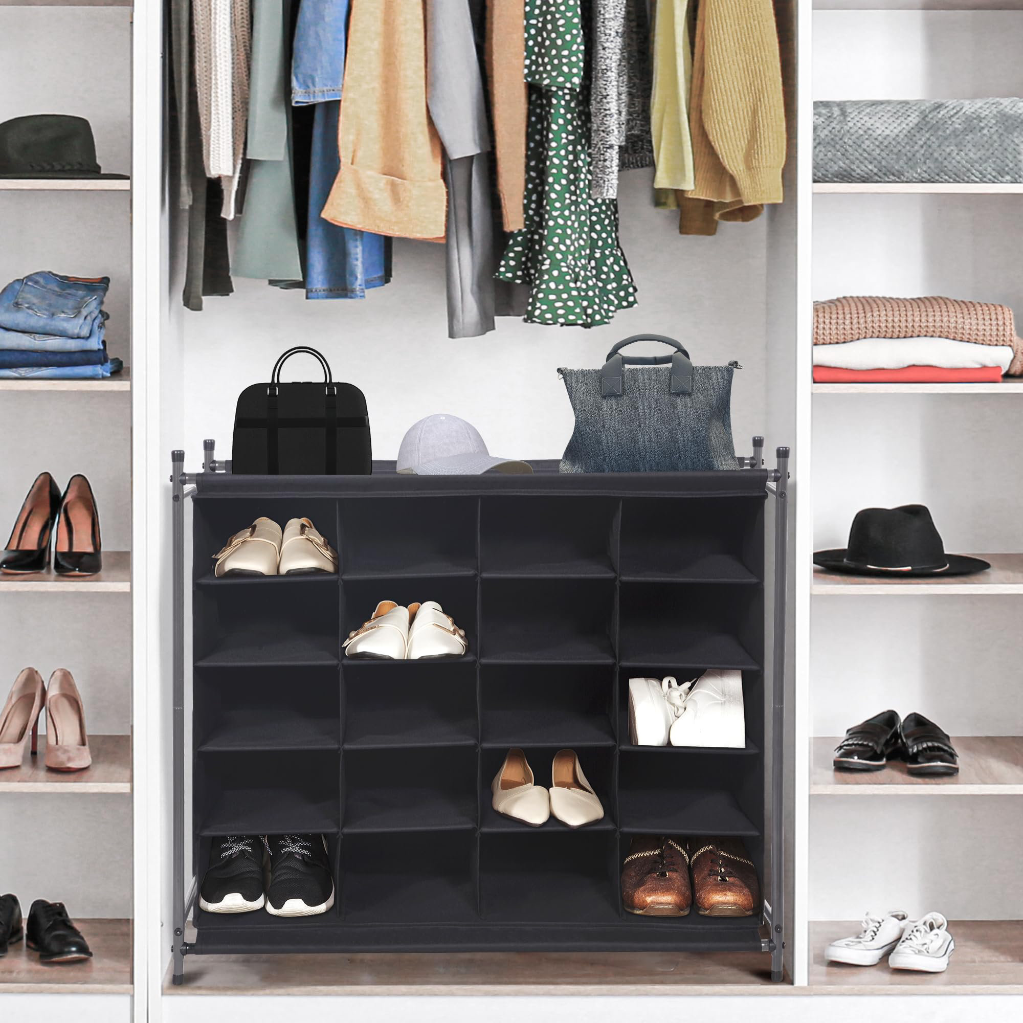 Latitude Run® Stackable Shoe Cubby Organizer(Beige) | Wayfair