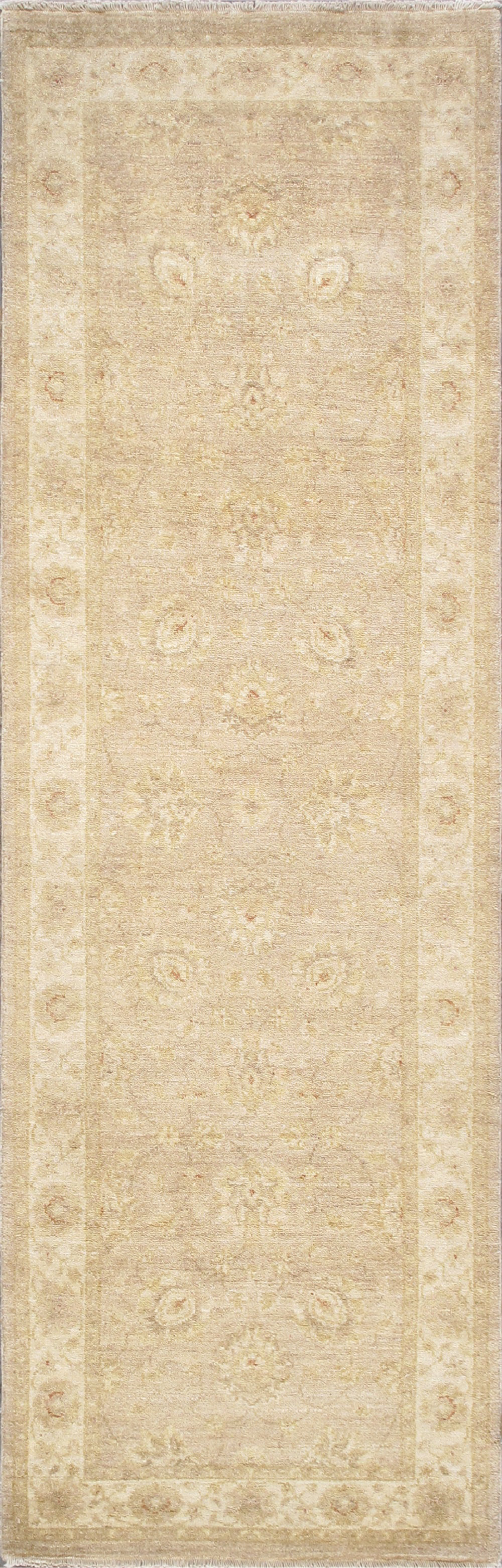 Pasargad Melody Hand-Knotted Beige Wool Area Rug- 2' 7'' X 8' 1'' | Wayfair