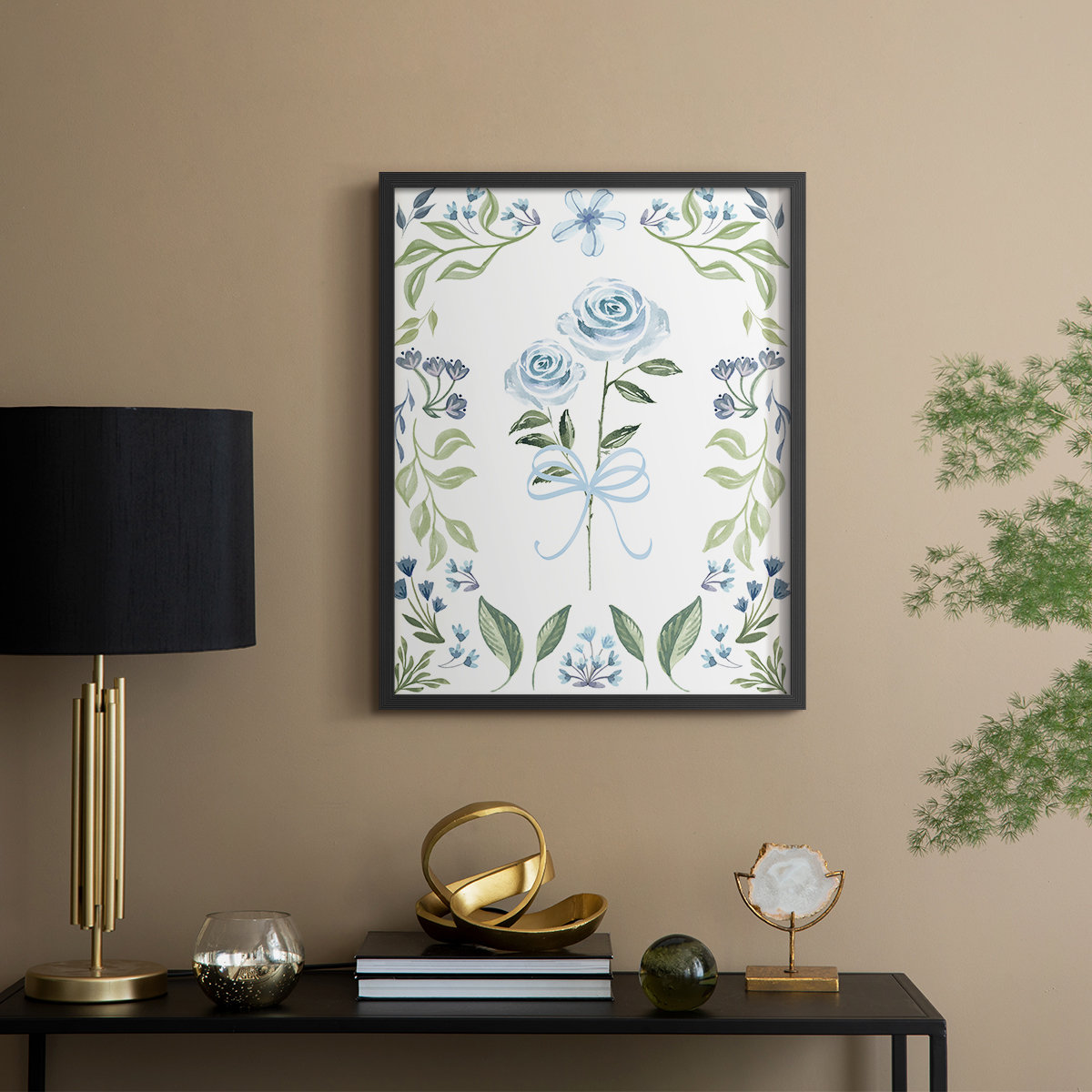 Lark Manor™ Pretty in Blue Framed Print - Solid Wood | Wayfair