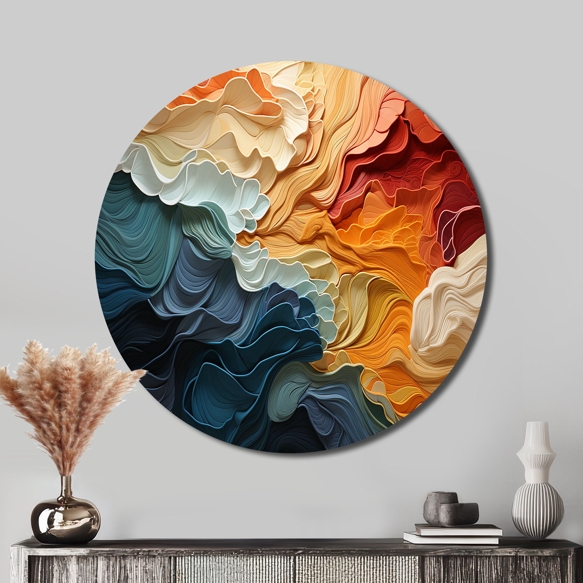 Design Art Biomorphism Organic Forms V - Abstract Round Metal Art | Wayfair