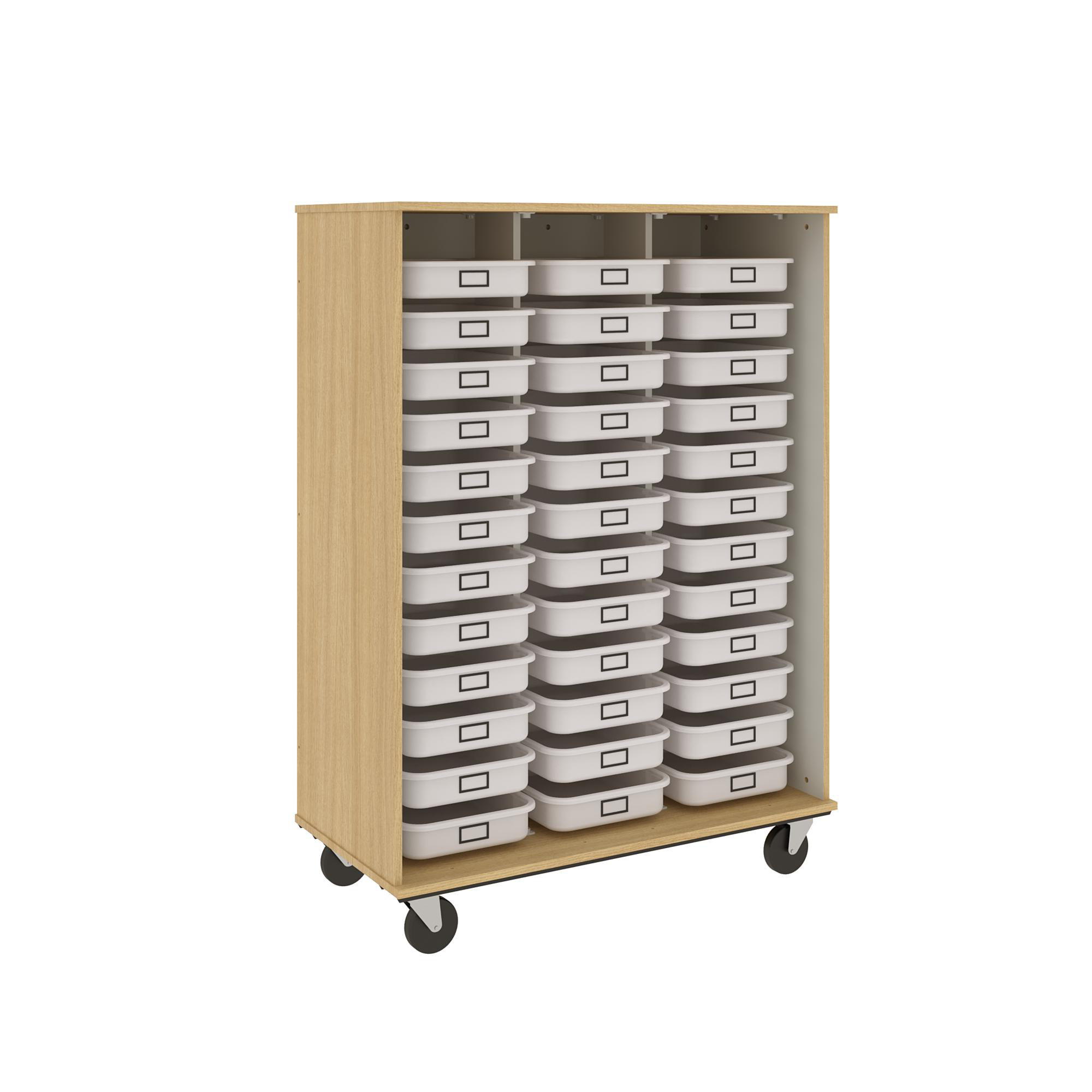 Stevens ID Systems 36 Compartment Tote Tray Cart with Casters | Wayfair