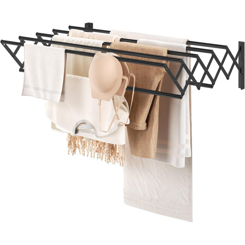 Hoomic Metal Foldable Wall-Mounted Drying Rack | Wayfair