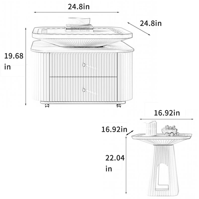 The Invincibles home Movable Minimalist Square Coffee Table Set | Wayfair