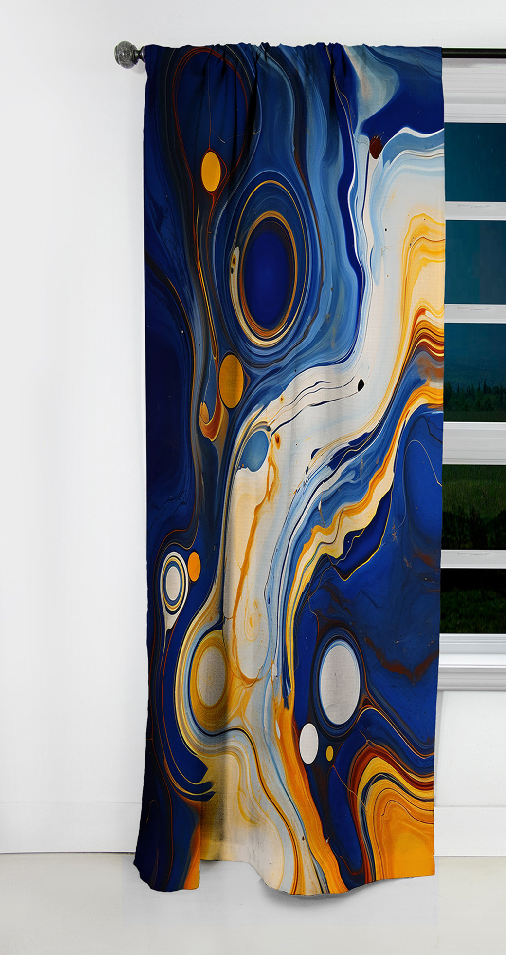 East Urban Home Decoteau - Liquid Ink Abstract Blackout Curtain - 1 ...