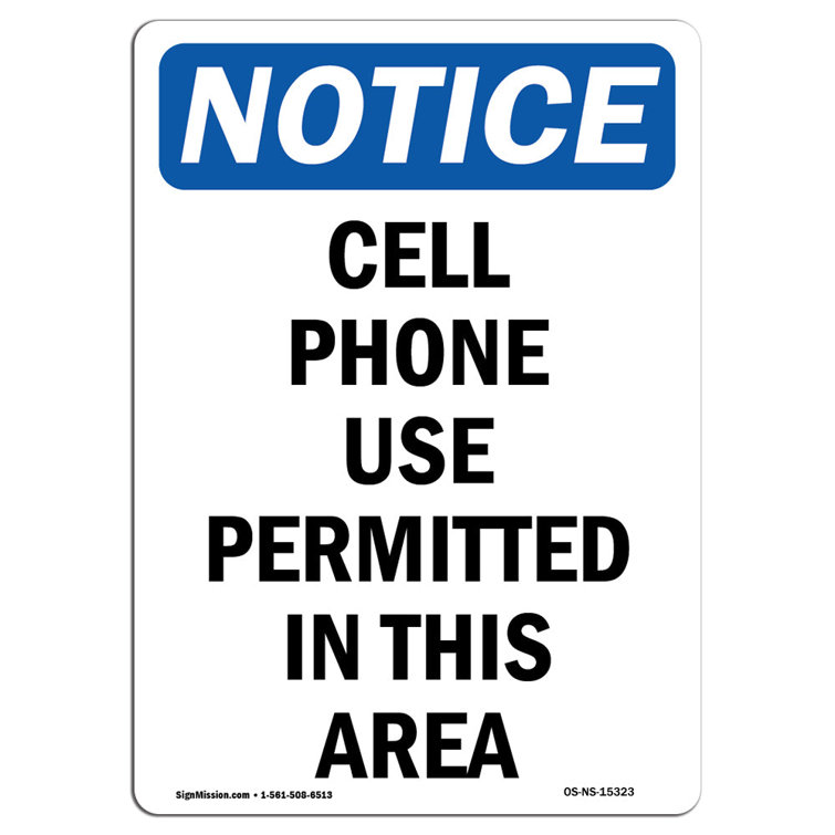 SignMission Cell Phone Use Permitted in This Area Sign | Wayfair