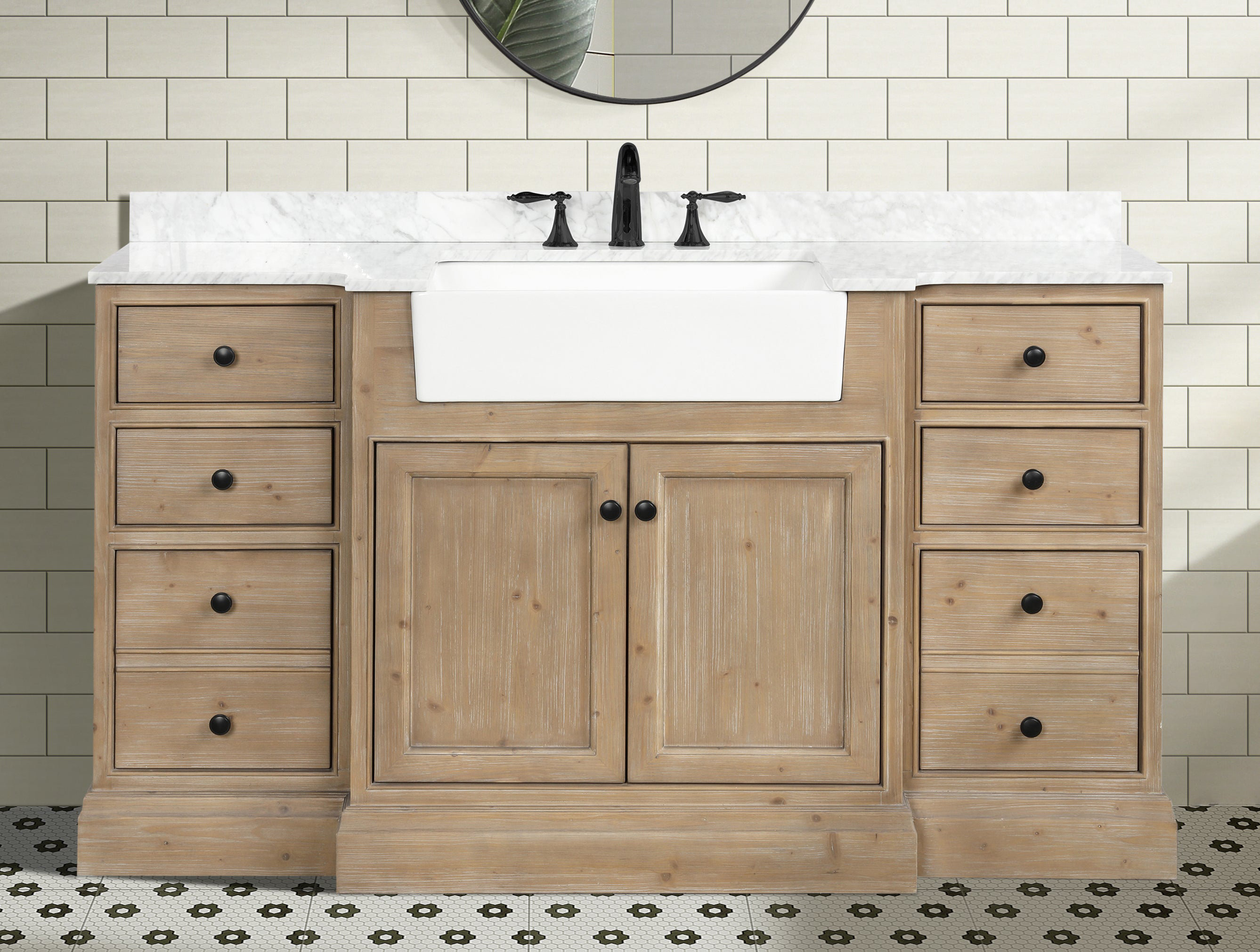 Ari Kitchen & Bath Kelly 60'' Single Bathroom Vanity with Marble Top ...