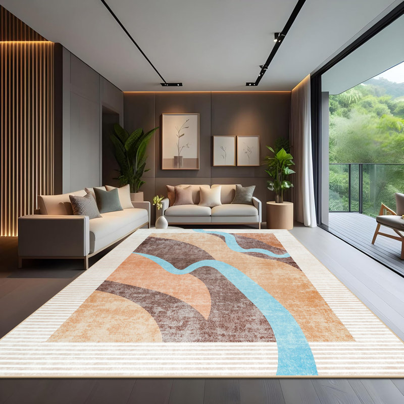 Wrought Studio Large Moroccan Area Rug Soft Abstract Farmhouse Rugs For ...