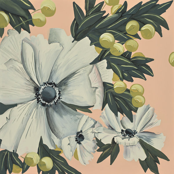 Red Barrel Studio® White Cosmos Framed On Canvas by Liza Proch | Wayfair