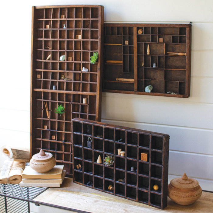 Loon Peak® Mcintyre Antique Wooden Printers Bin & Reviews | Wayfair