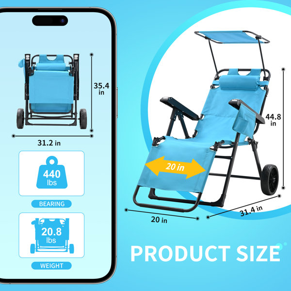 Arlmont & Co. Selia Beach Cart Chair – 2In1 Turns From Beach Cart To ...