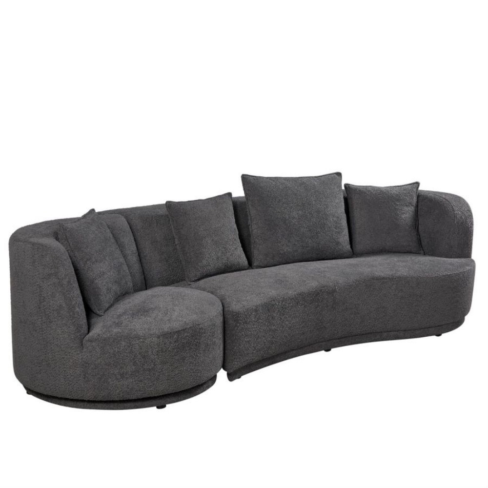 Ivy Bronx Living Room Sofa, Comfy Sectional Couches With Teddy Fleece ...