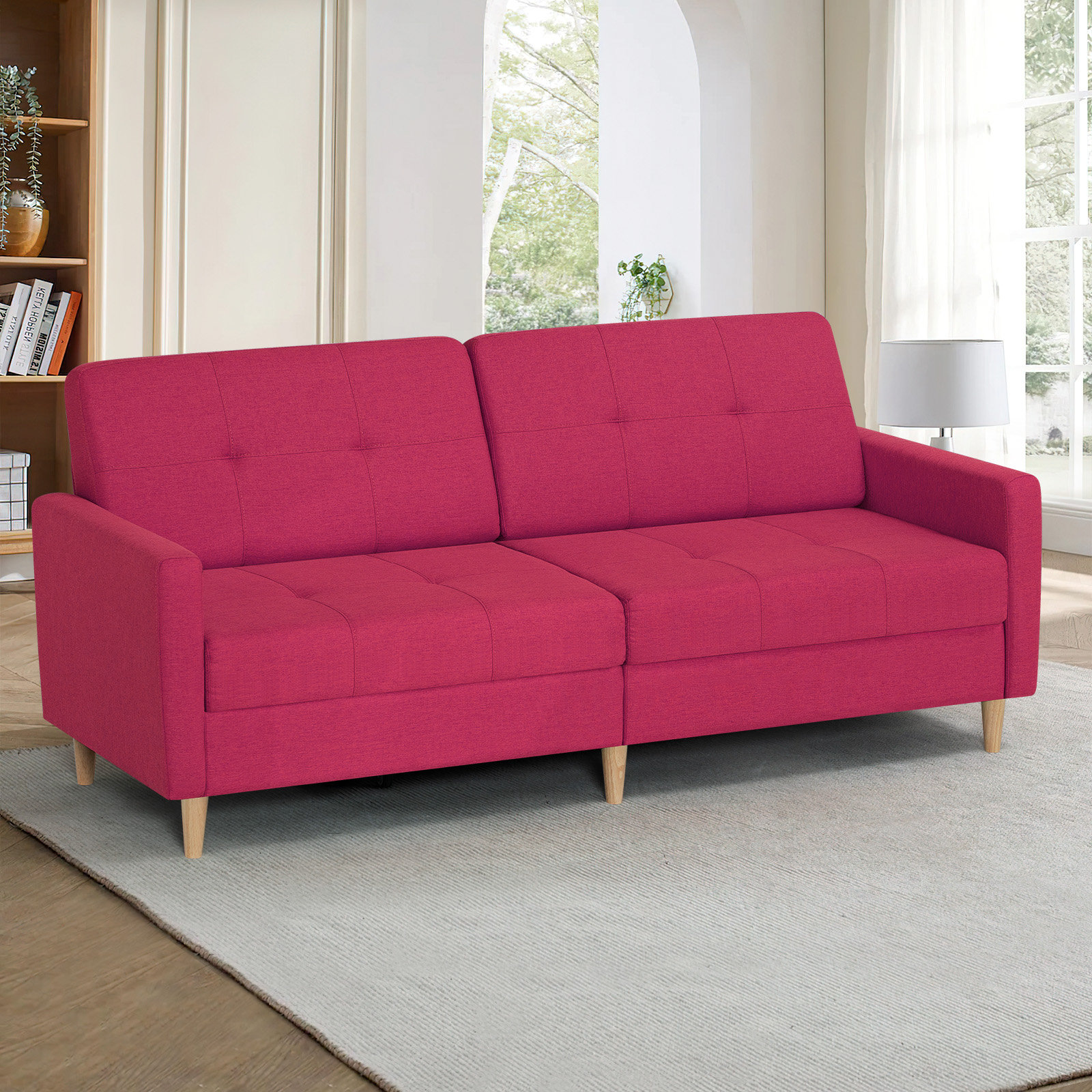 Latitude Run® Caoilinn 77" Linen Square Arm Sofa & Reviews | Wayfair