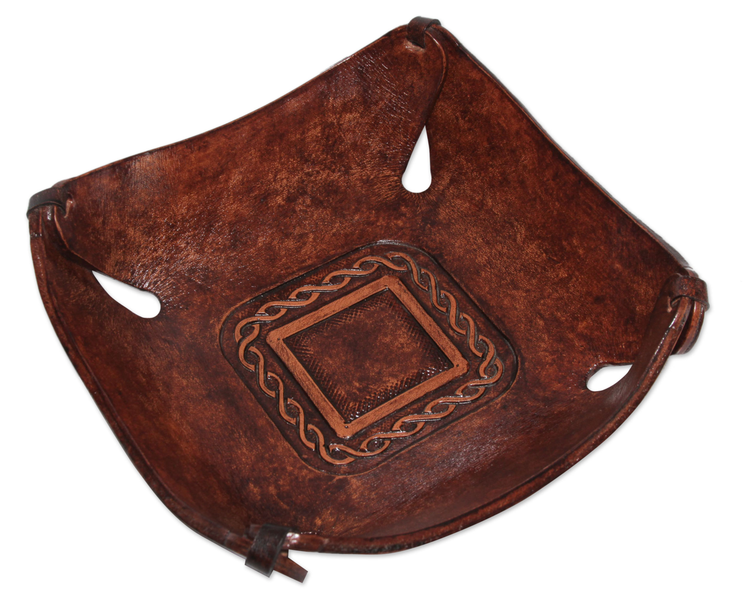 World Menagerie Donner Lasso Window Leather Catchall Peru Serving Tray ...